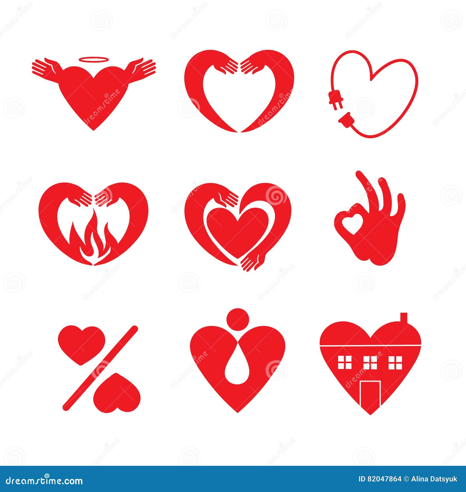 Heart Icon Set. stock illustration. Illustration of help - 82047864