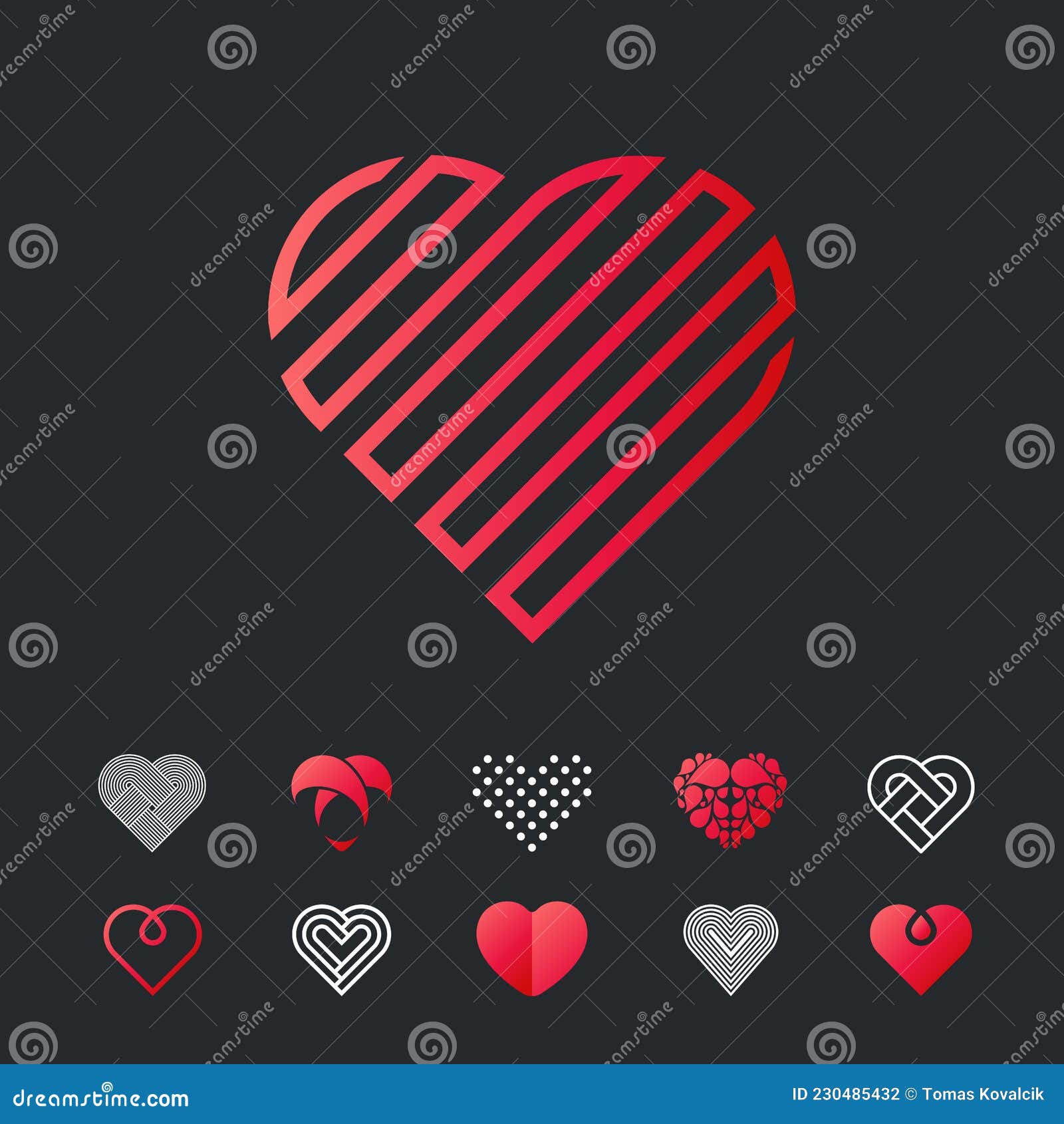Heart, Icon Set. Modern Simple Symbol of Abstract Design Elements Stock ...
