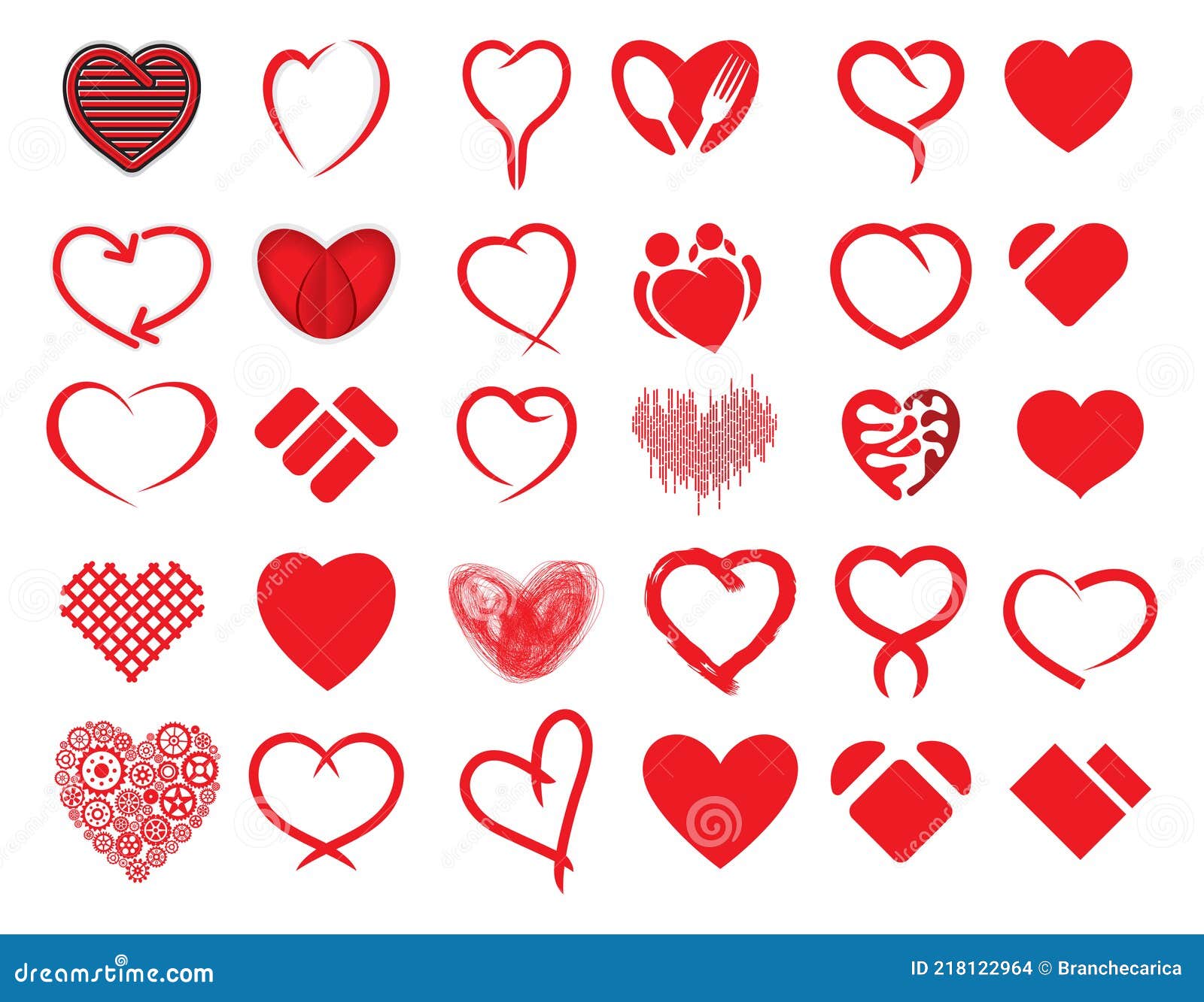 Heart icon set stock vector. Illustration of vector - 218122964