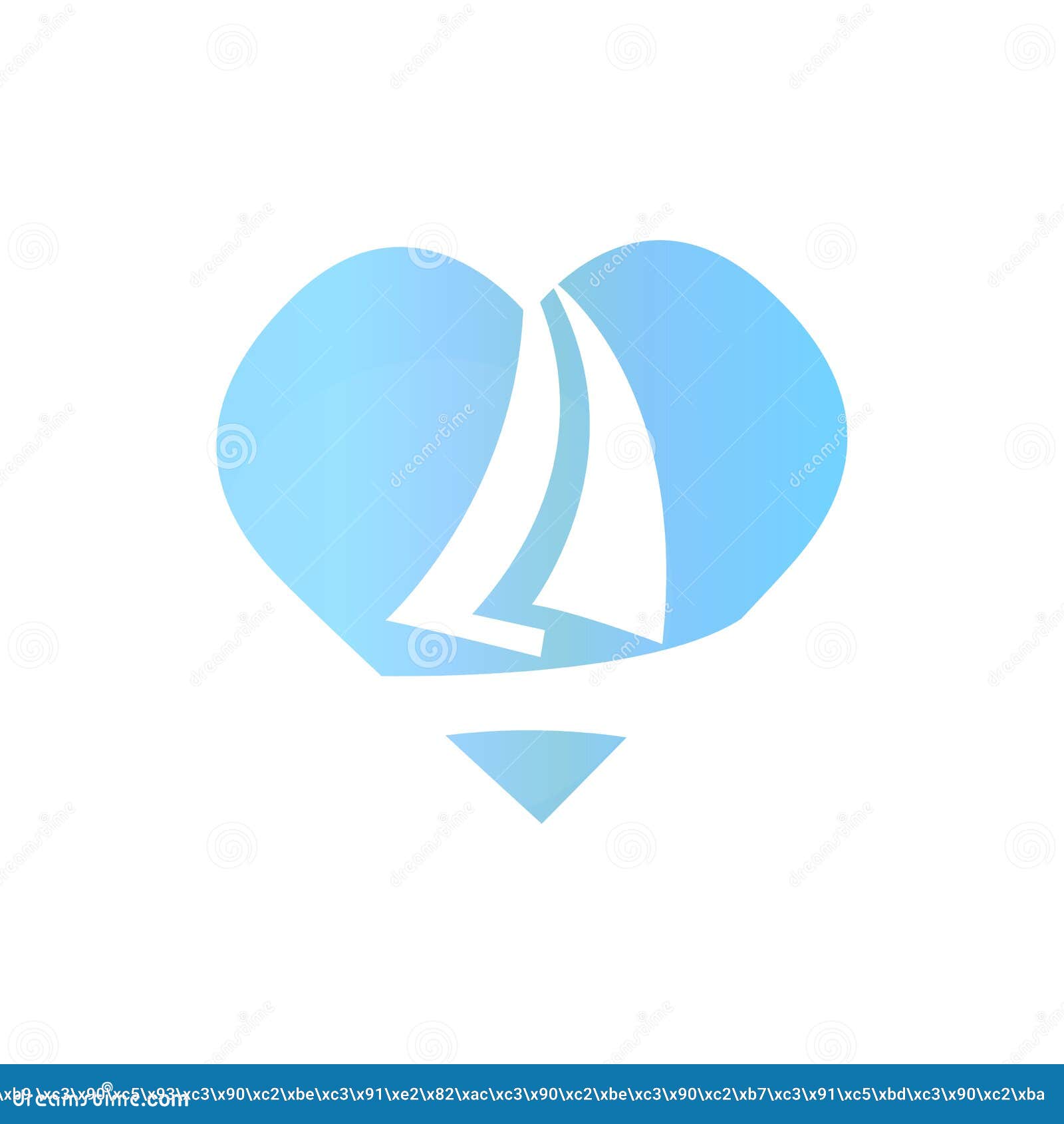 Heart Icon with a Ship on a White Background, Vector Illustration Stock ...