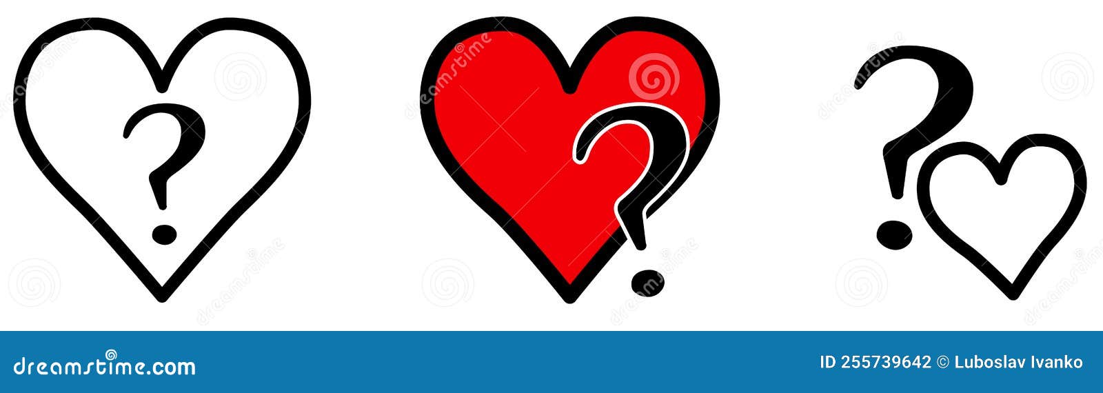 Heart Icon or Sign with Question Mark Stock Vector - Illustration of ...