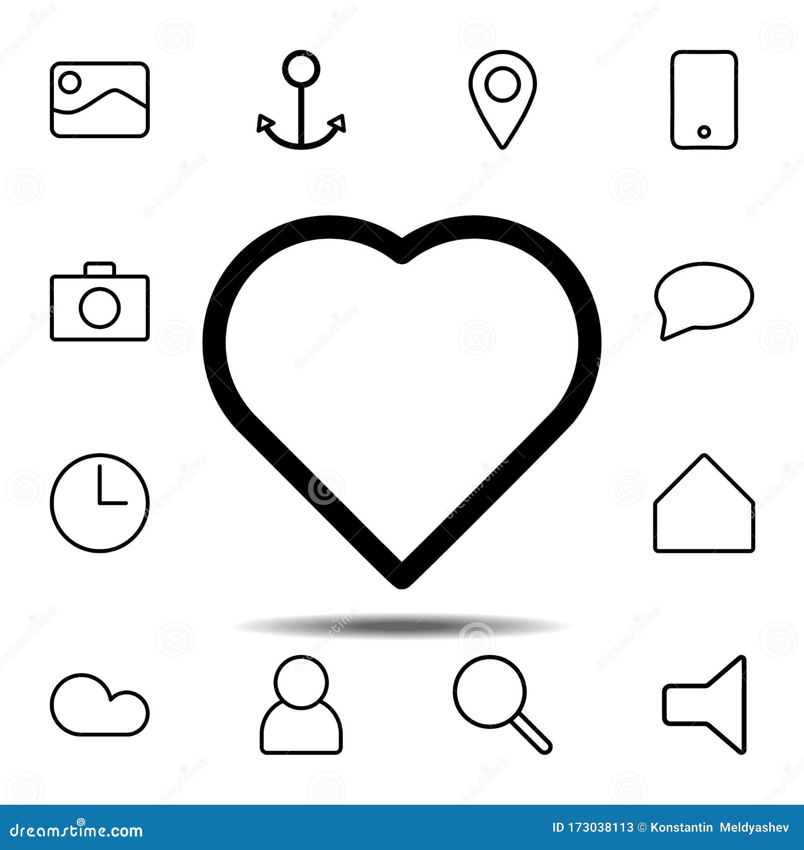 Heart Icon. Simple Thin Line, Outline Vector Element of Minimalistic, Web Icons Set for UI and ...