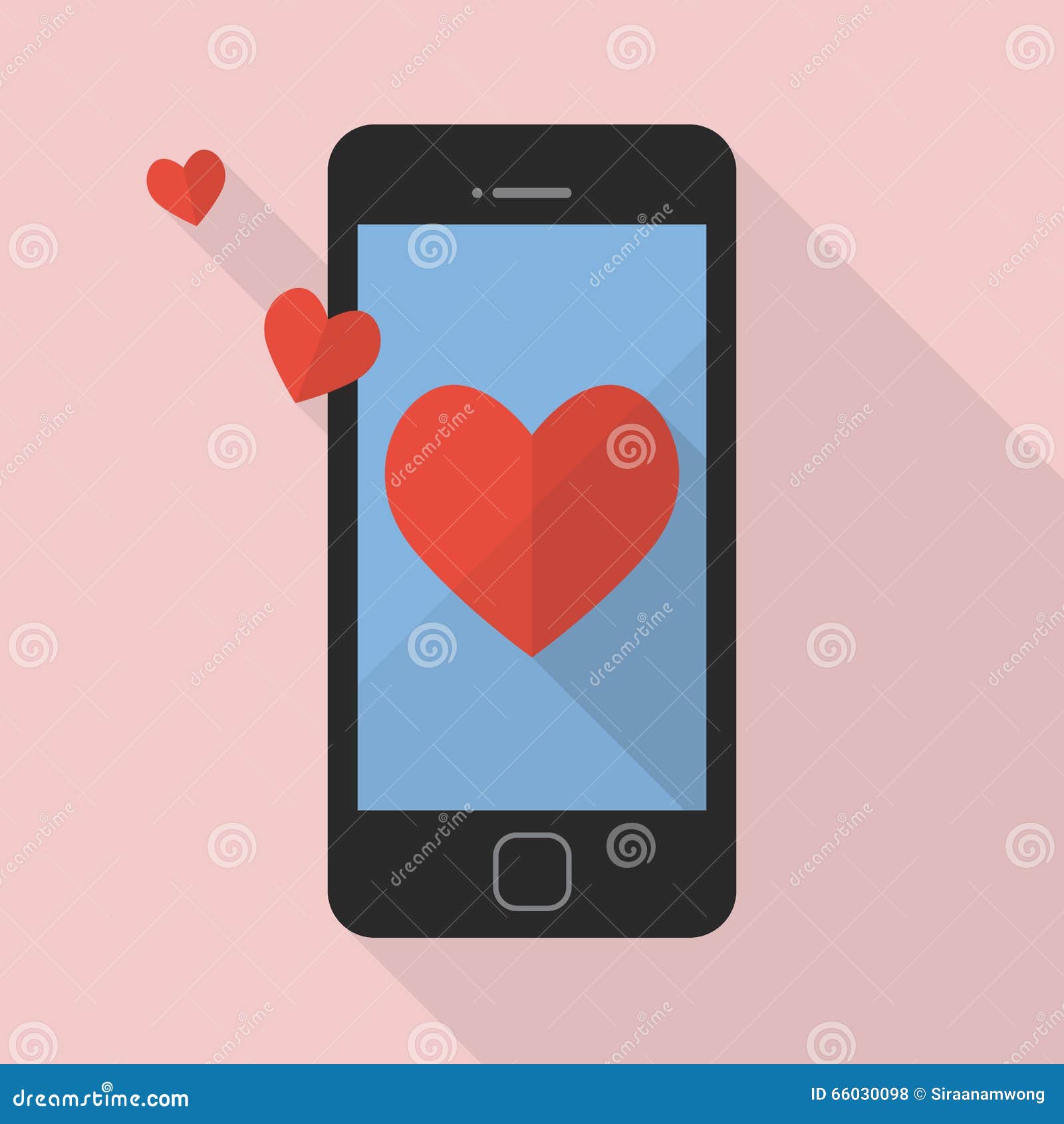 Heart icon on smart phone stock vector. Illustration of button - 66030098
