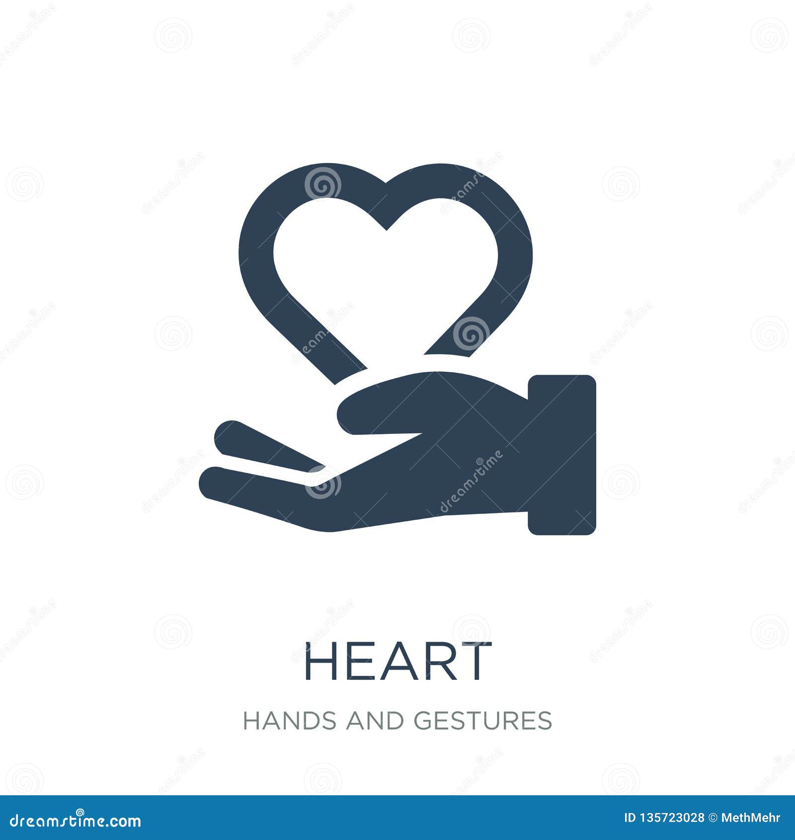 Heart Icon in Trendy Design Style. Heart Icon Isolated on White ...