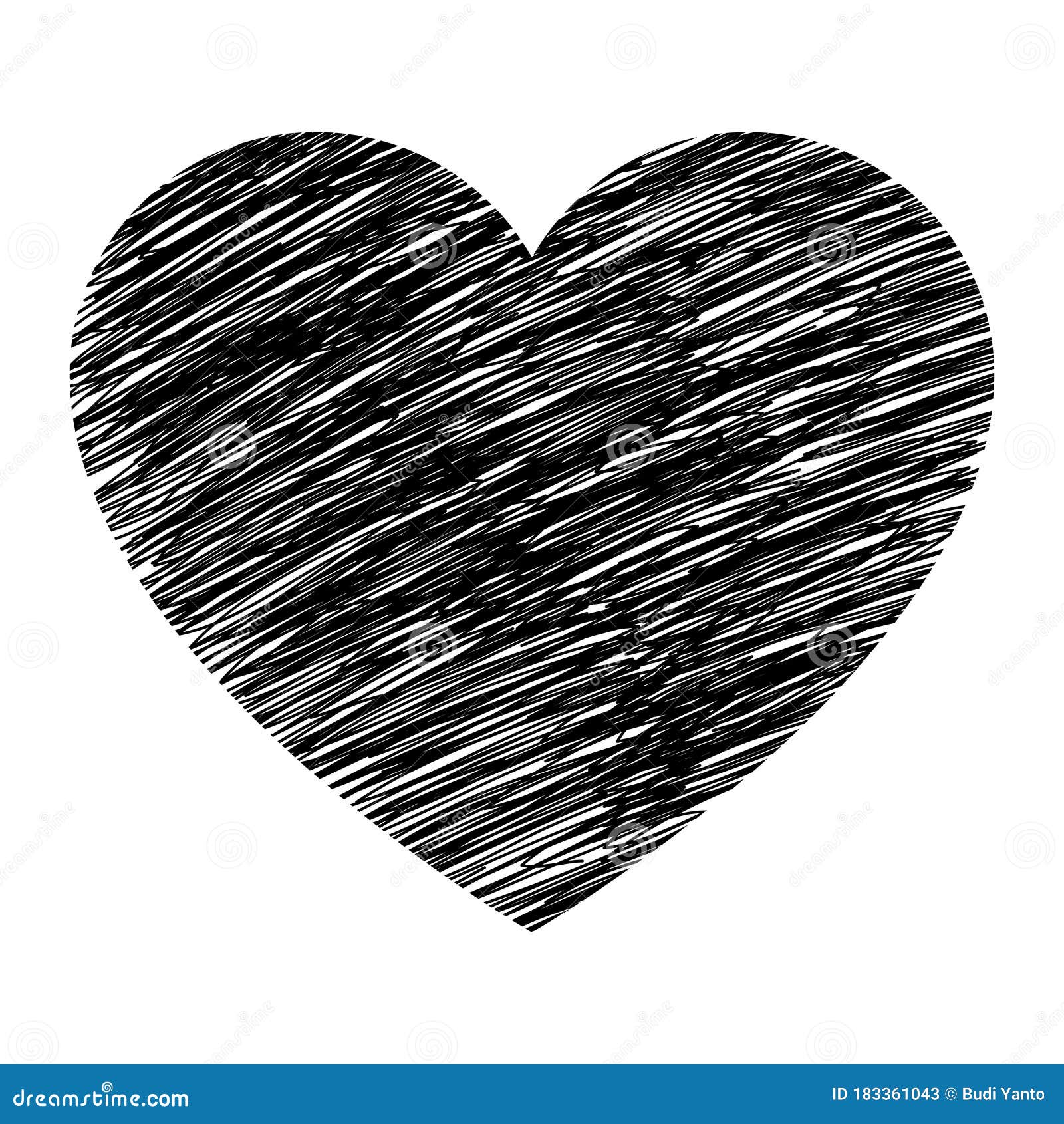 Heart Icon Vector Design Element. Symbol of Love on Scribble Style ...