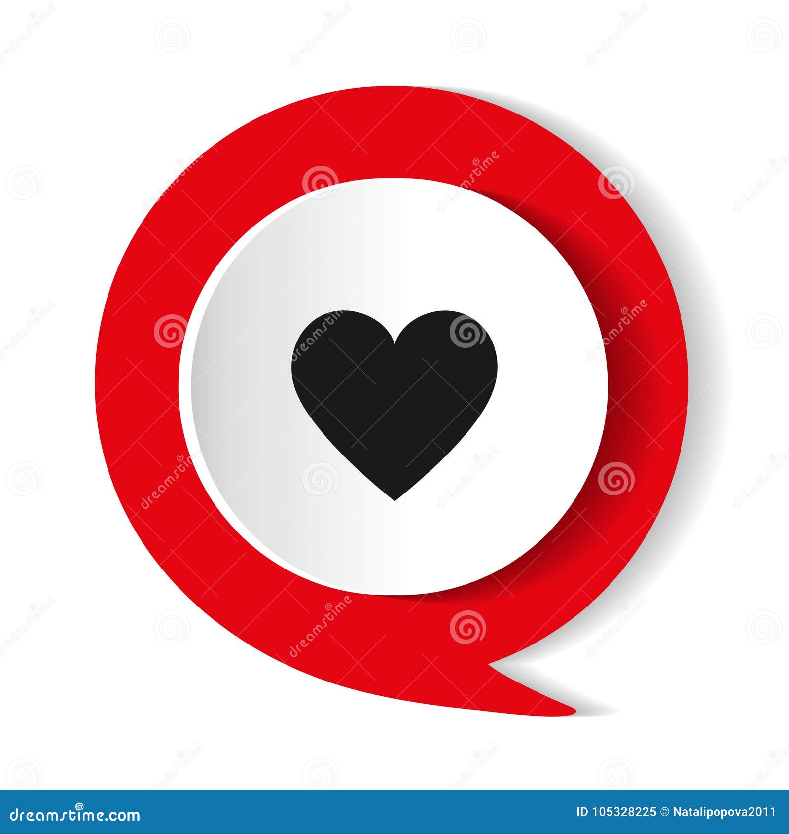 Heart Icon Vector. Round Icon, Flat Design. Stock Vector - Illustration ...