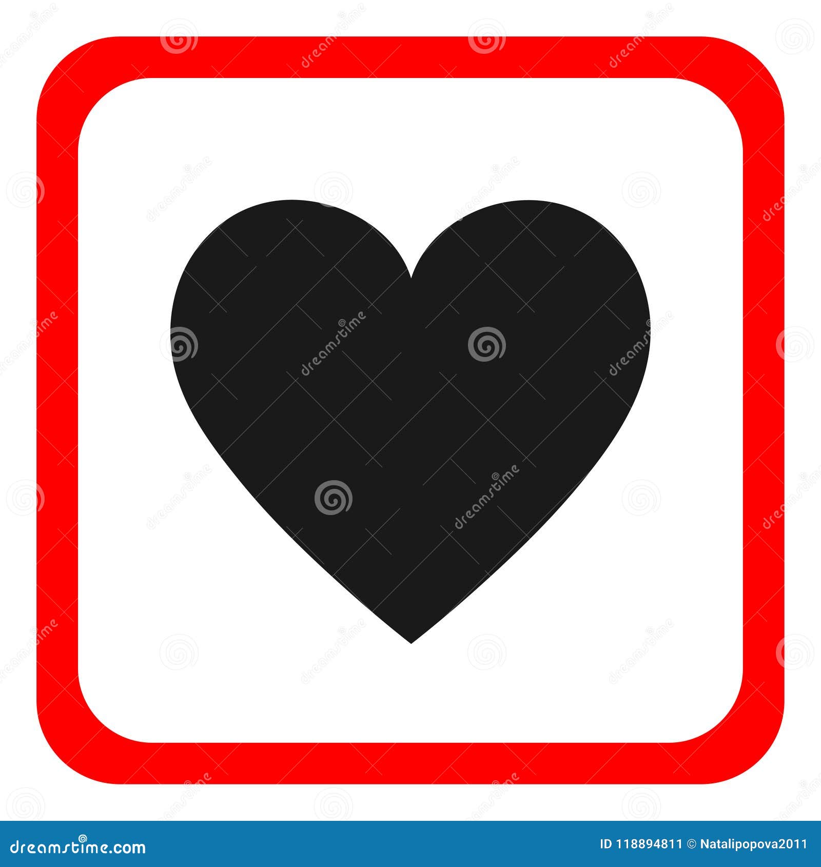Heart Icon Vector. Round Icon, Flat Design Stock Vector - Illustration ...
