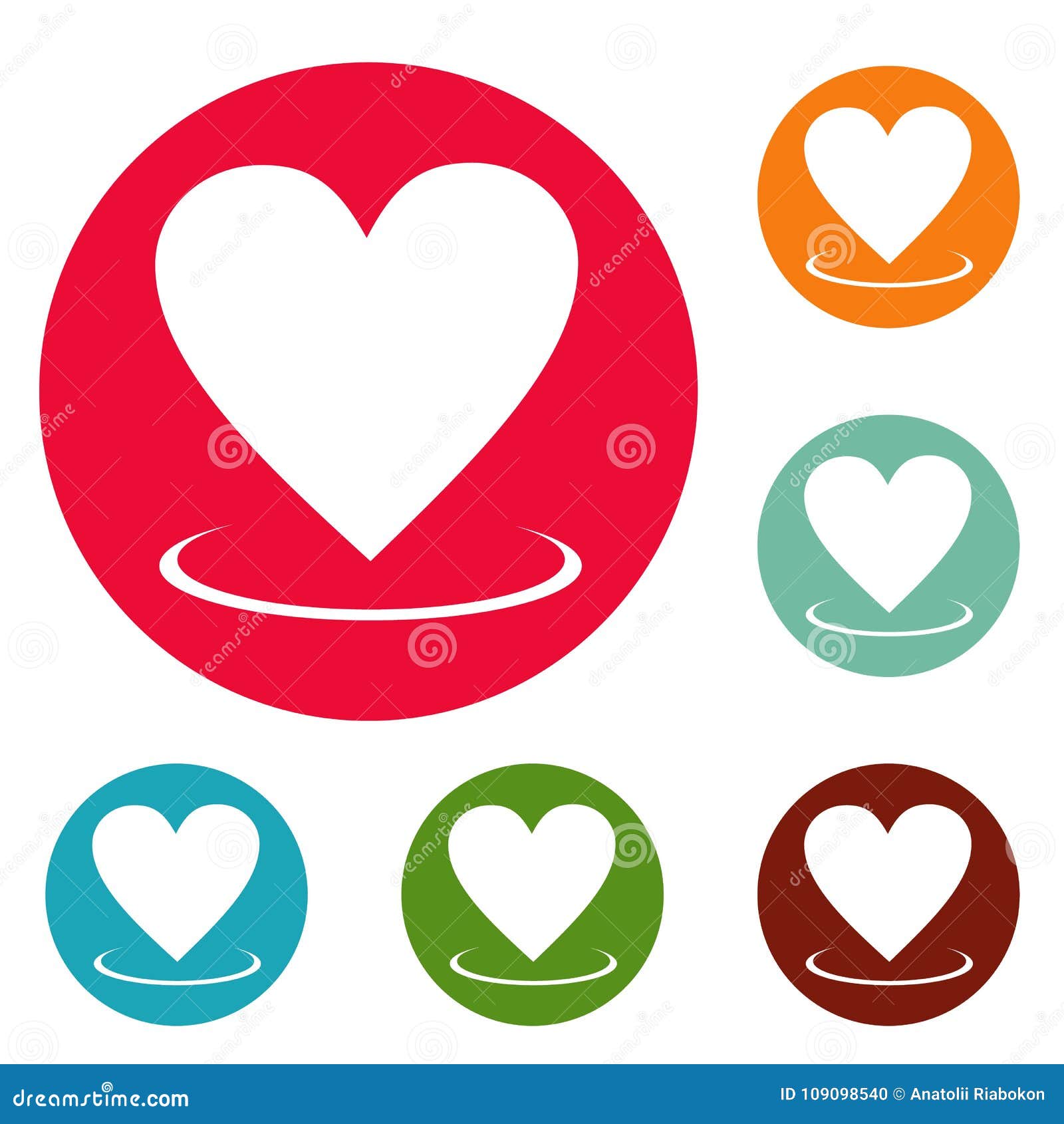 Heart Icons Circle Set Vector Stock Vector - Illustration of clipart ...