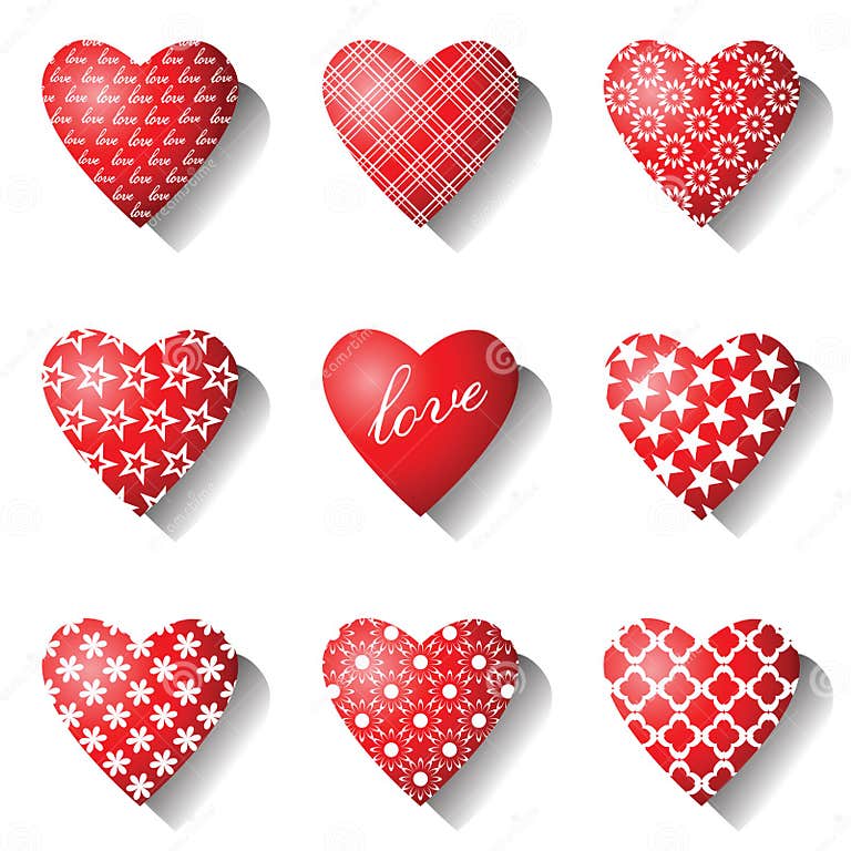 Heart icons set. stock vector. Illustration of love, elements - 18134841