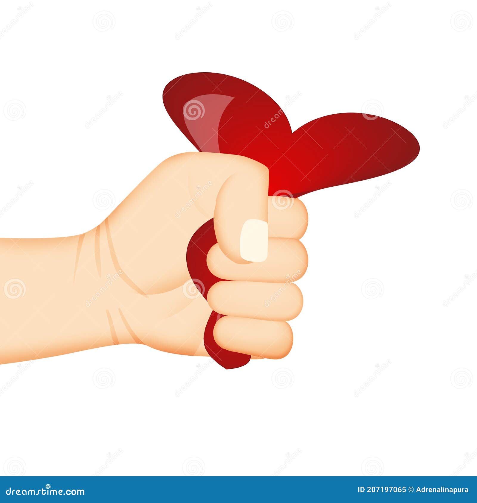 Heart Illustration of Clenched in a Fist Stock Illustration ...