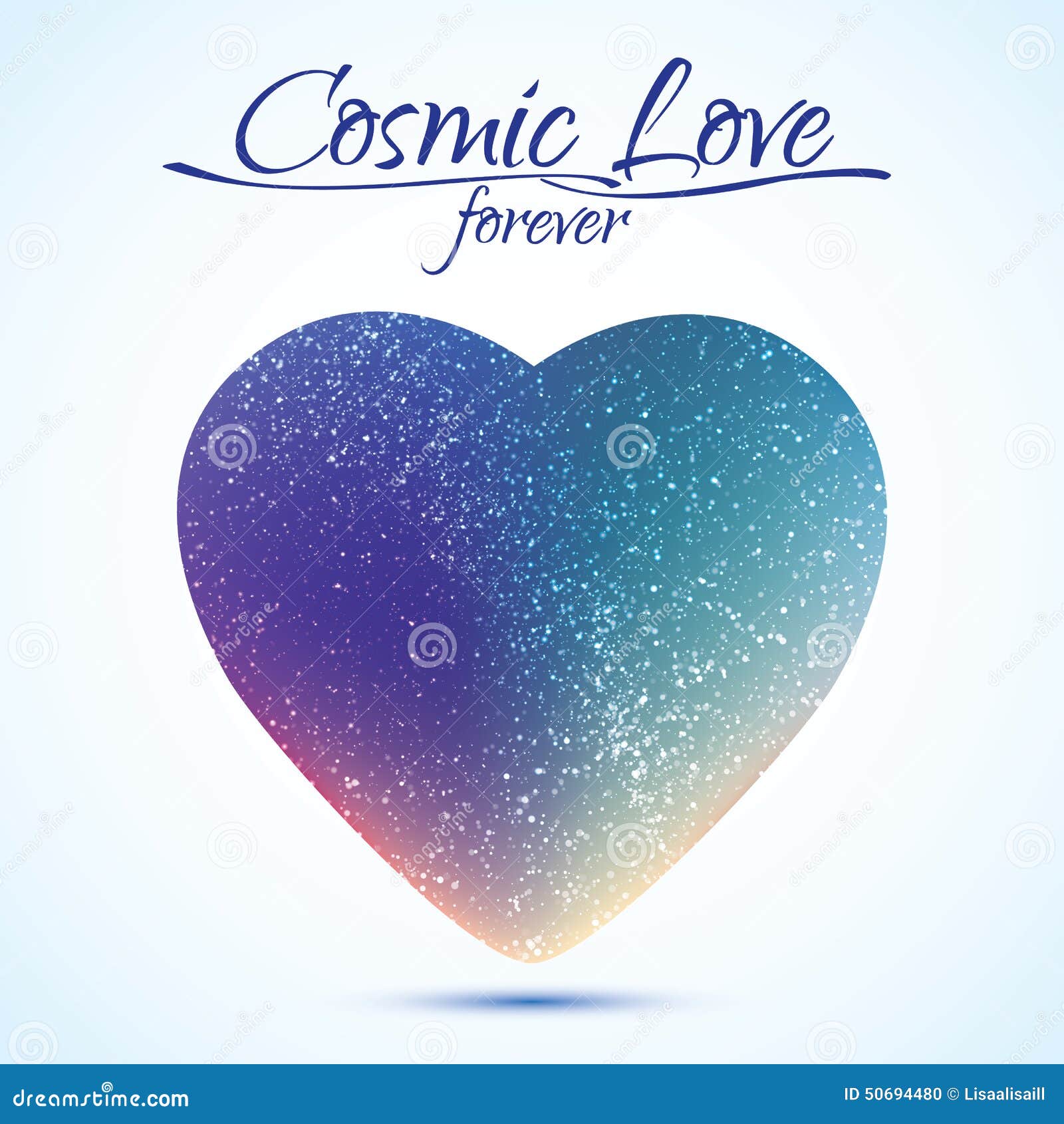 Heart Illustration in Cosmos Style Stock Vector - Illustration of ...