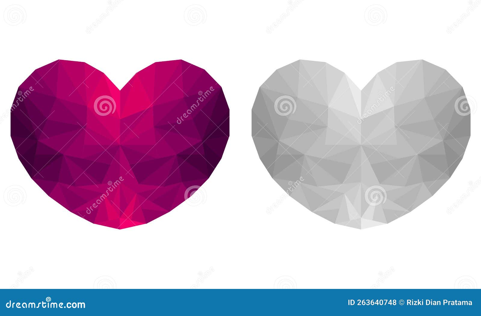 Heart Illustration in Low Poly Style Stock Vector - Illustration of ...