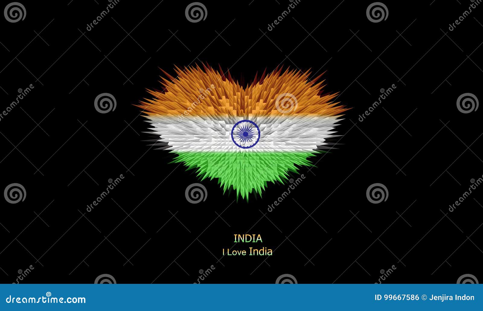 The Heart of India Flag. stock illustration. Illustration of india ...