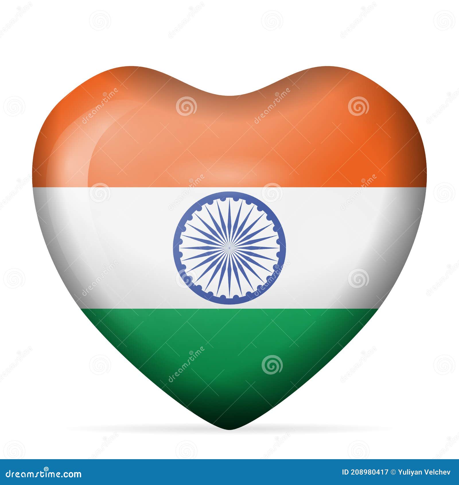 Heart India flag stock vector. Illustration of symbol - 208980417