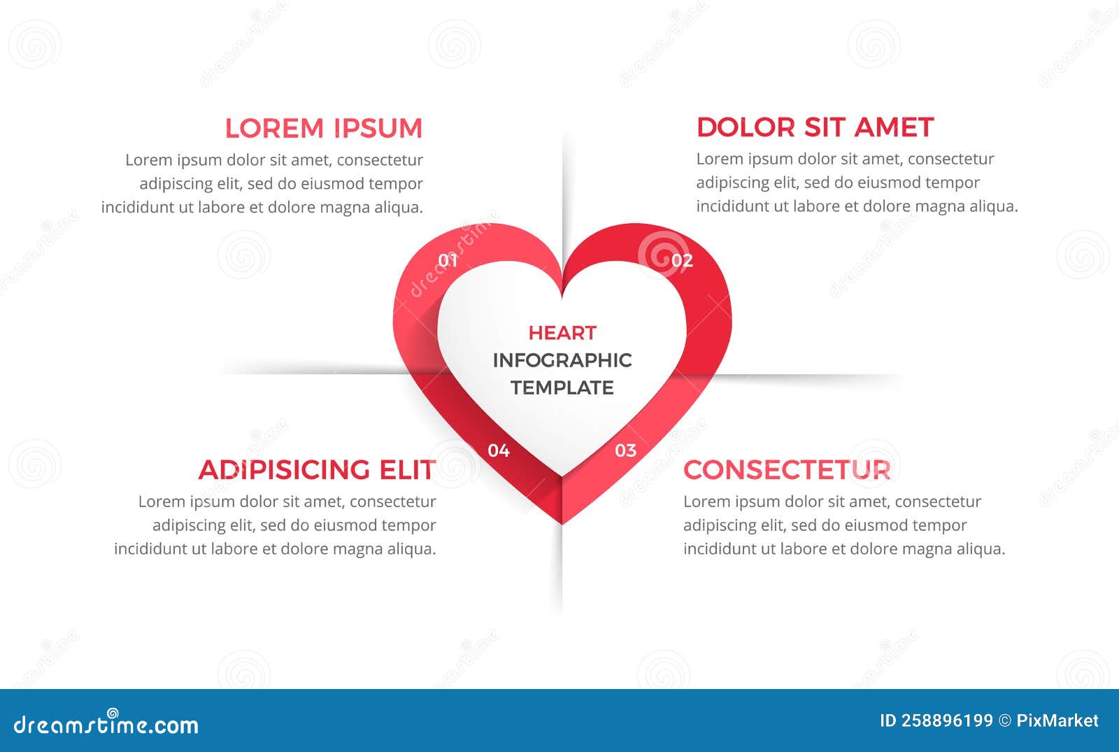 Heart Infographics stock vector. Illustration of option - 258896199