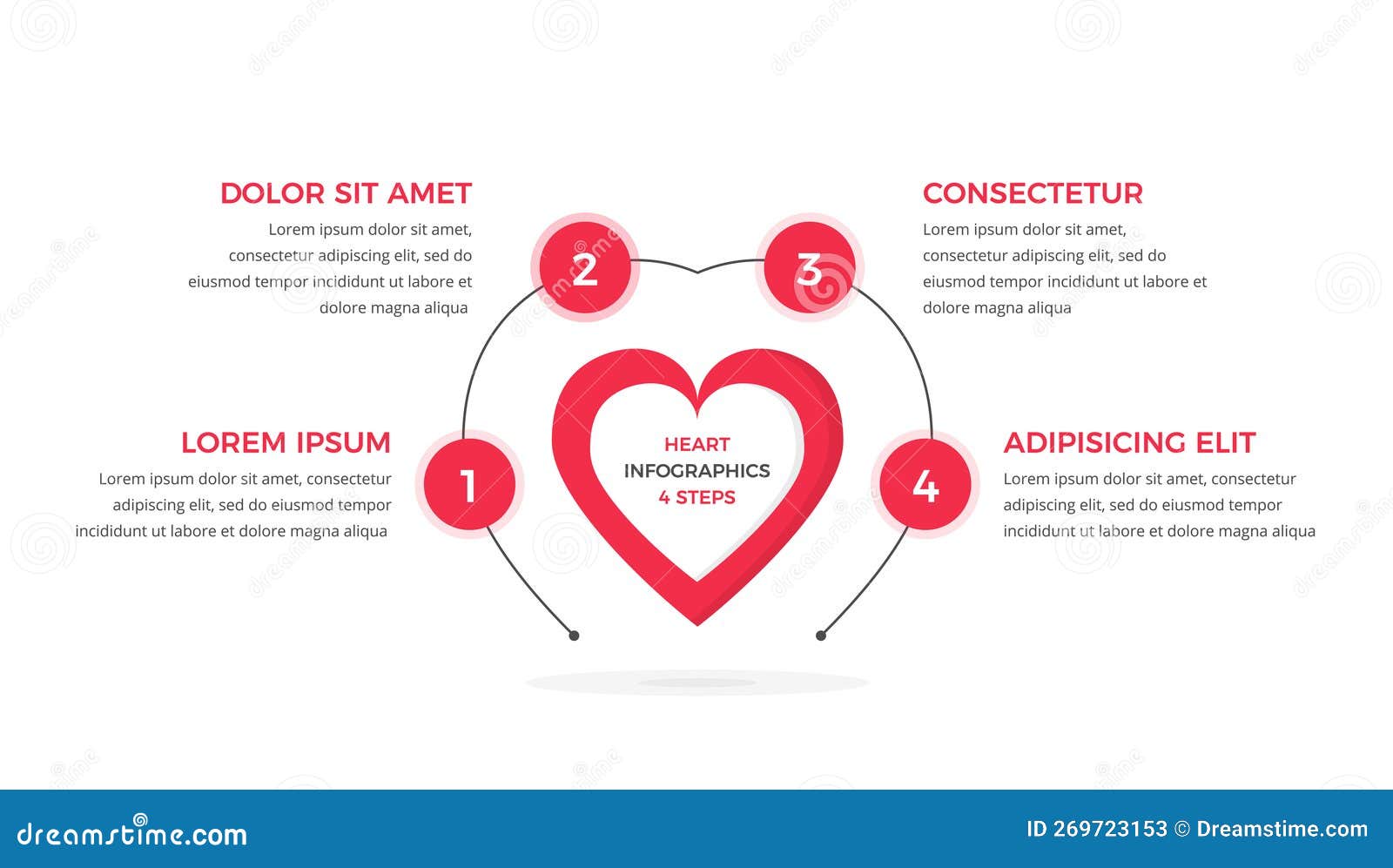 Heart Infographics stock illustration. Illustration of four - 269723153