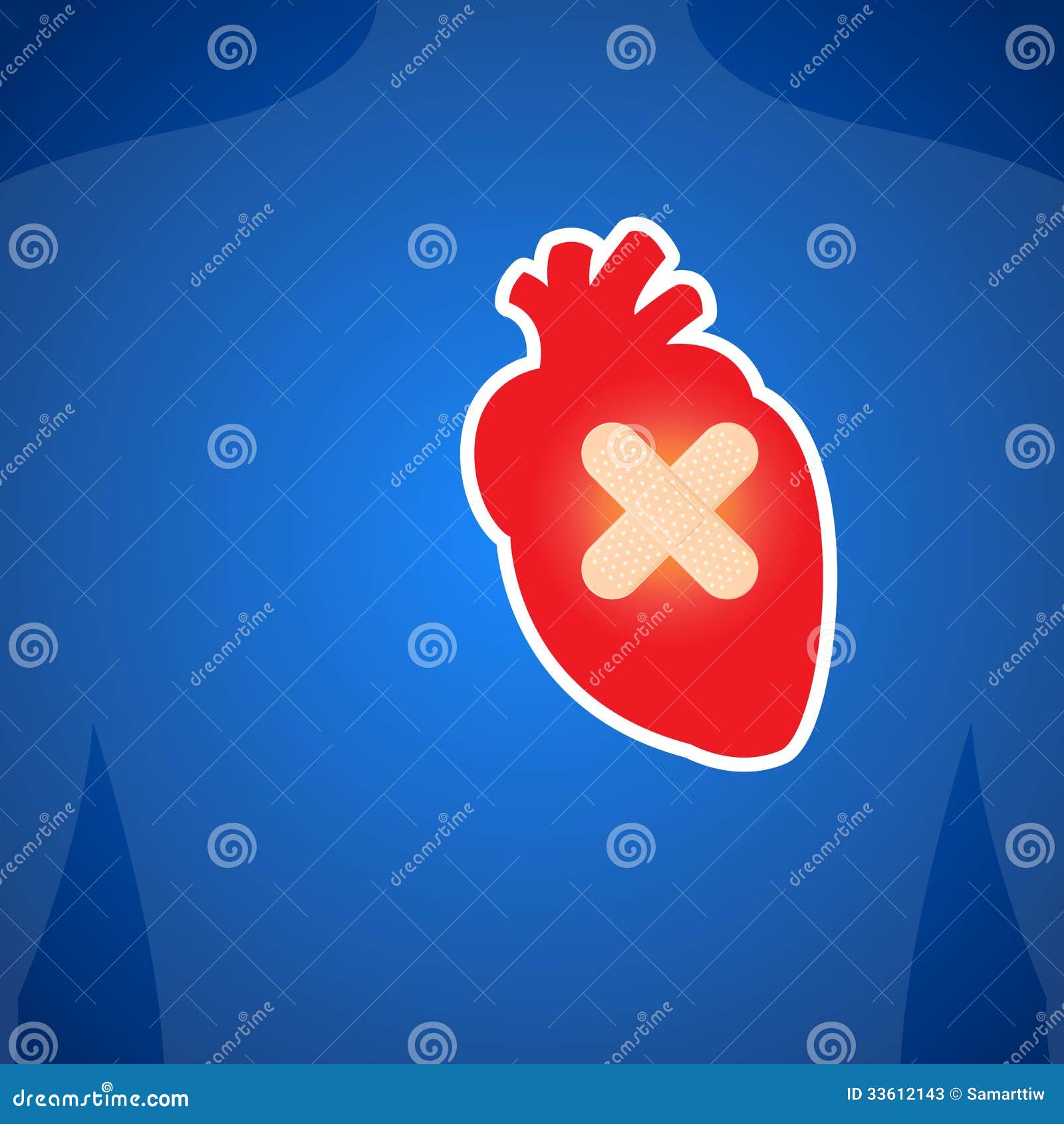 Heart injury. stock vector. Illustration of cardiology - 33612143
