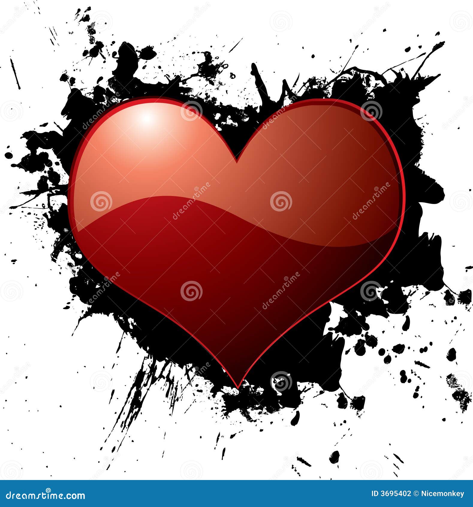Heart ink splat stock vector. Illustration of composition - 3695402