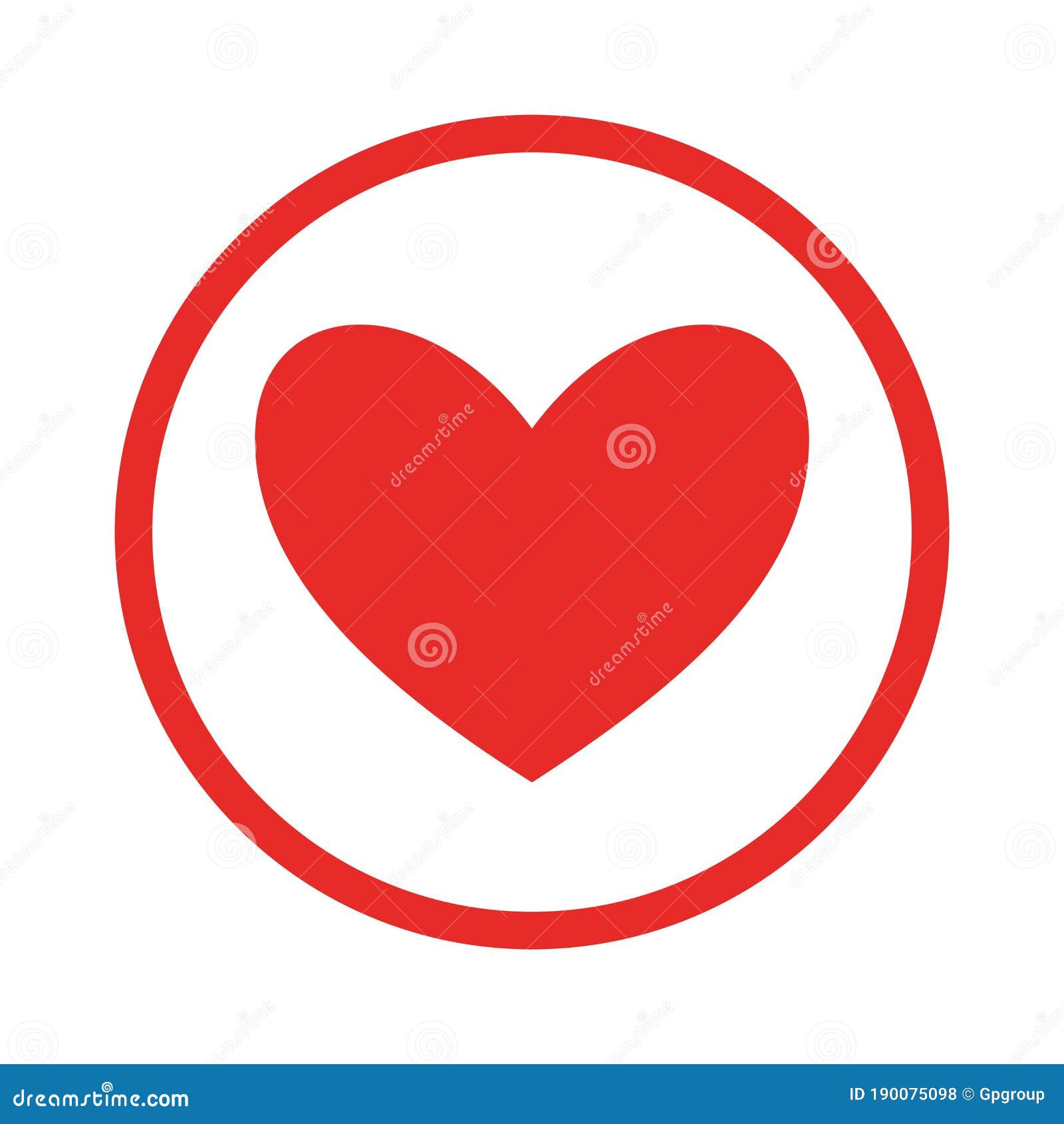 Heart Inside Circle Flat Style Icon Vector Design Stock Vector ...