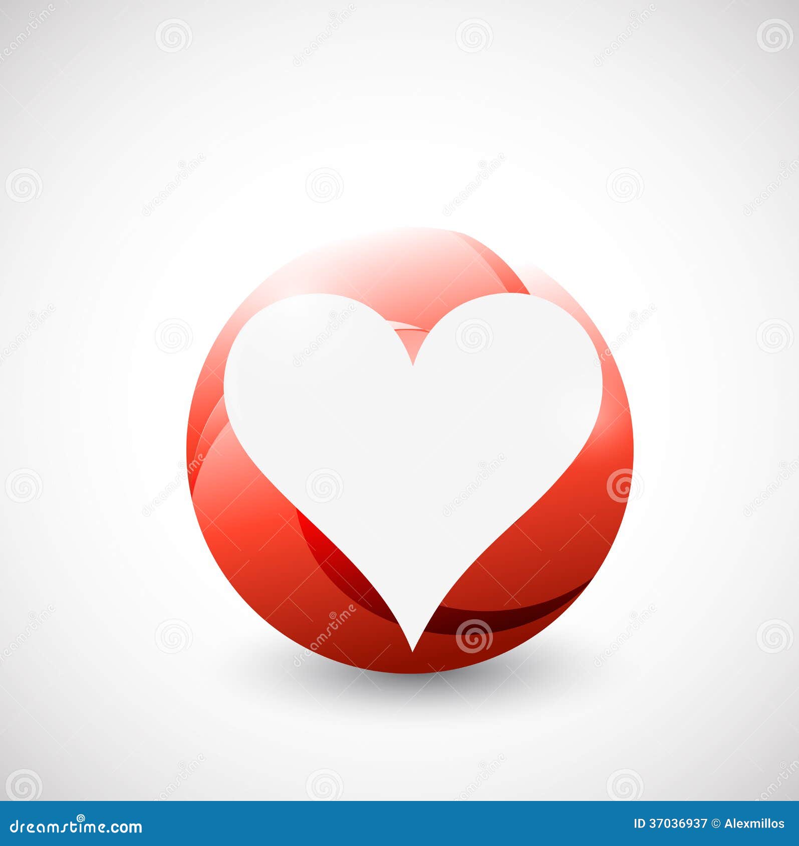 Heart Inside a Circle Illustration Design Stock Illustration ...