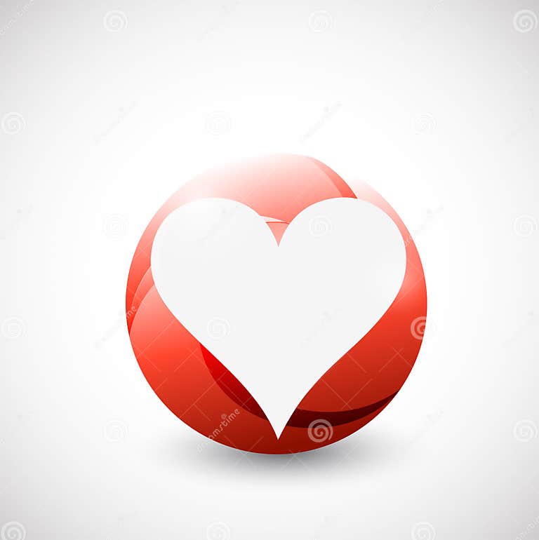 Heart Inside a Circle Illustration Design Stock Illustration ...