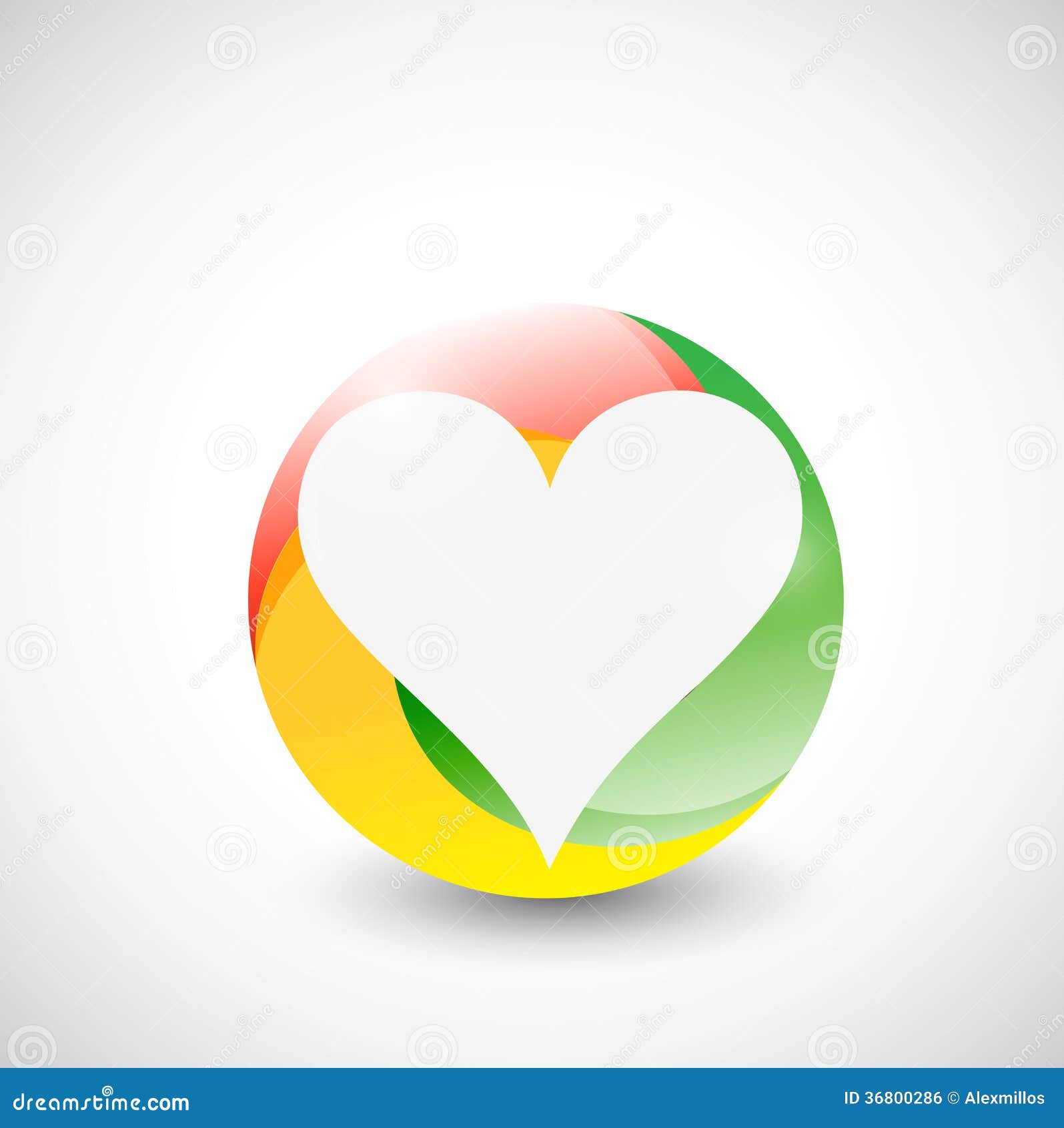 Heart Inside a Color Circle Illustration Design Stock Illustration ...