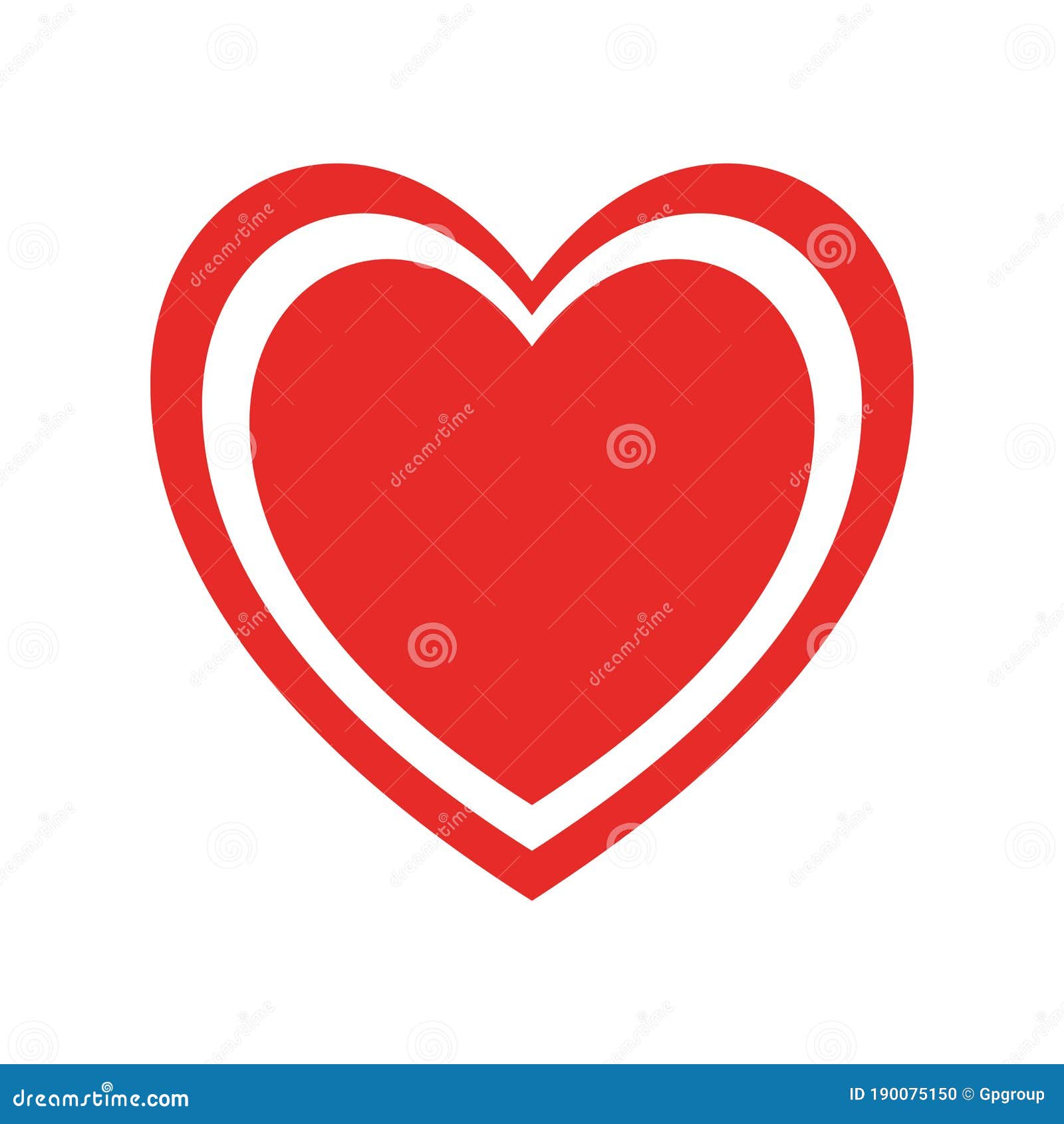 Heart Inside Heart Flat Style Icon Vector Design Stock Vector ...
