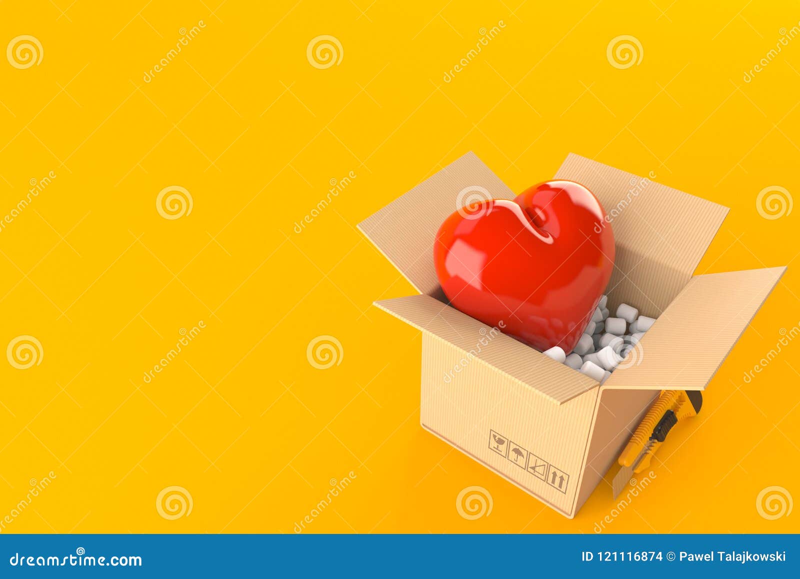 Heart inside package stock illustration. Illustration of inside - 121116874