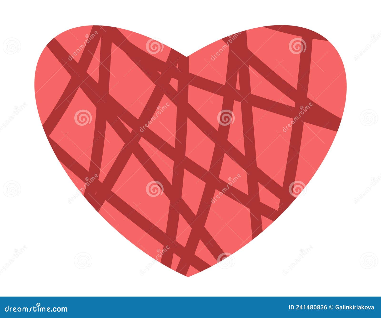 Heart with Intersecting Lines Texture. Design Element for Love Concept ...