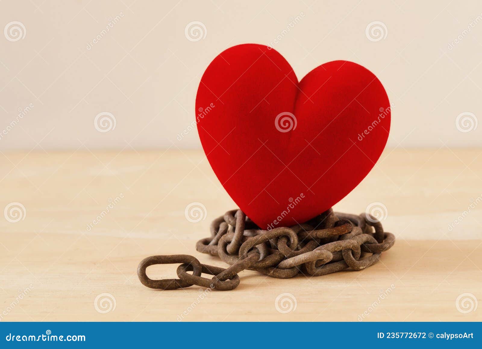 Heart on Iron Chain - Concept of Love and Freedom Stock Photo - Image ...