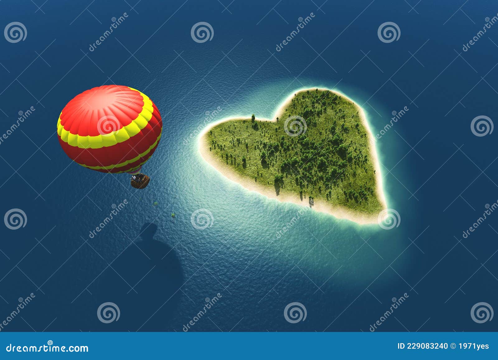 Heart island stock illustration. Illustration of balloon - 229083240