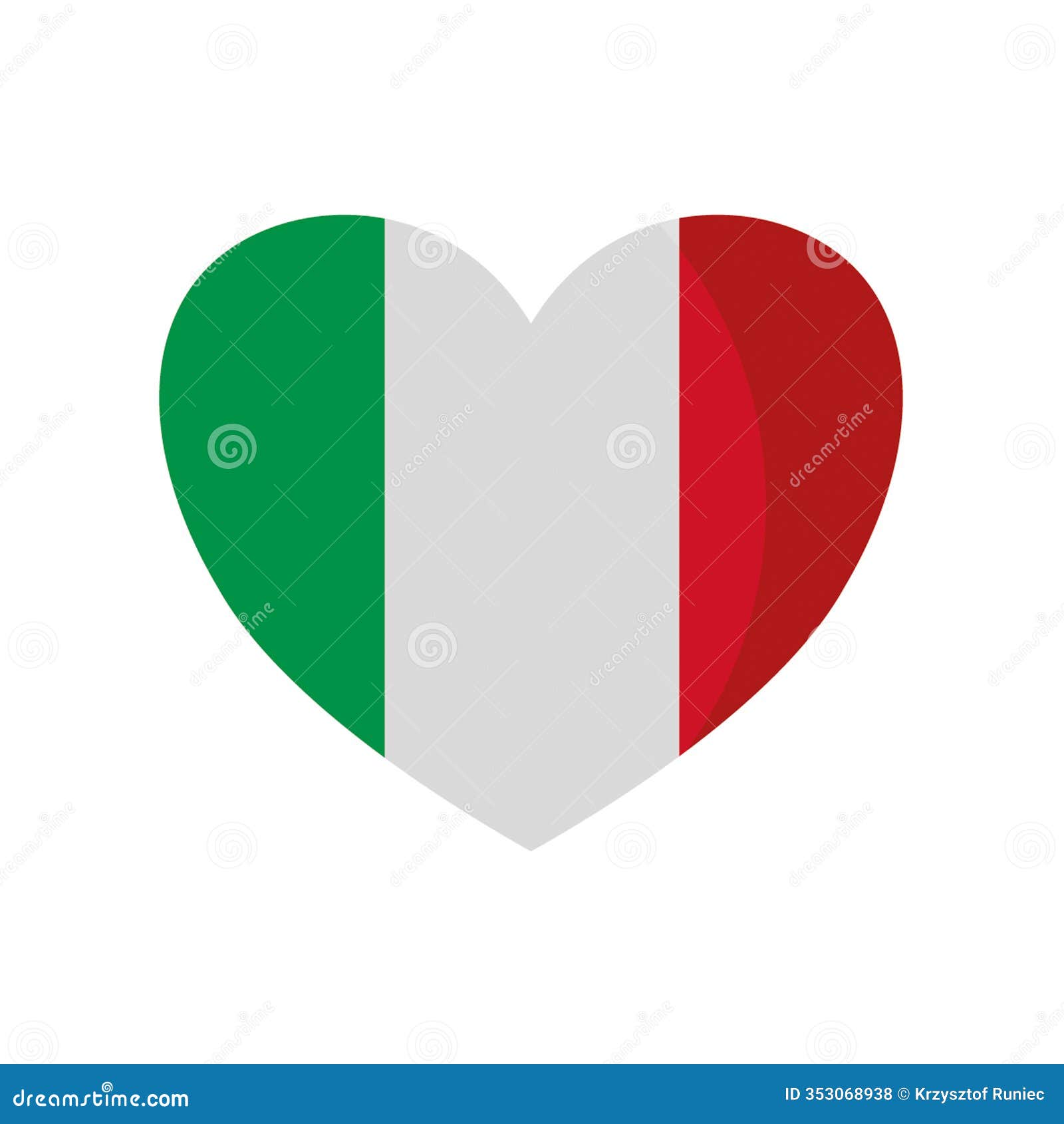 Heart with Italy Flag - Vector Illustration Stock Illustration ...