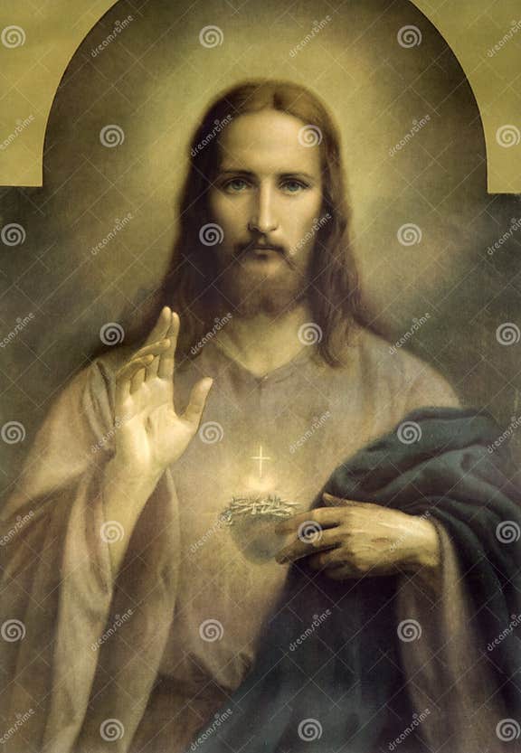 Heart of Jesus Christ stock image. Image of faith, paint - 19880071