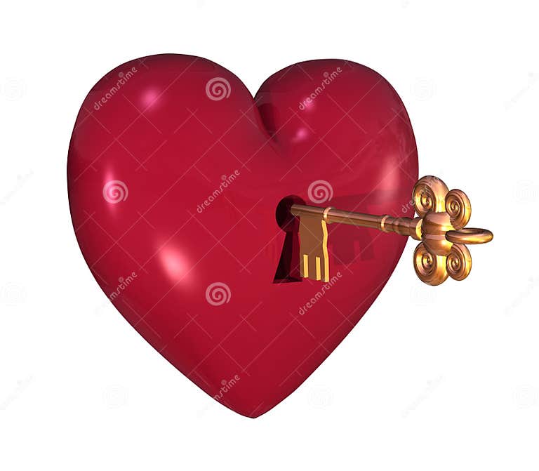 Heart with Key stock illustration. Illustration of lock - 4038111