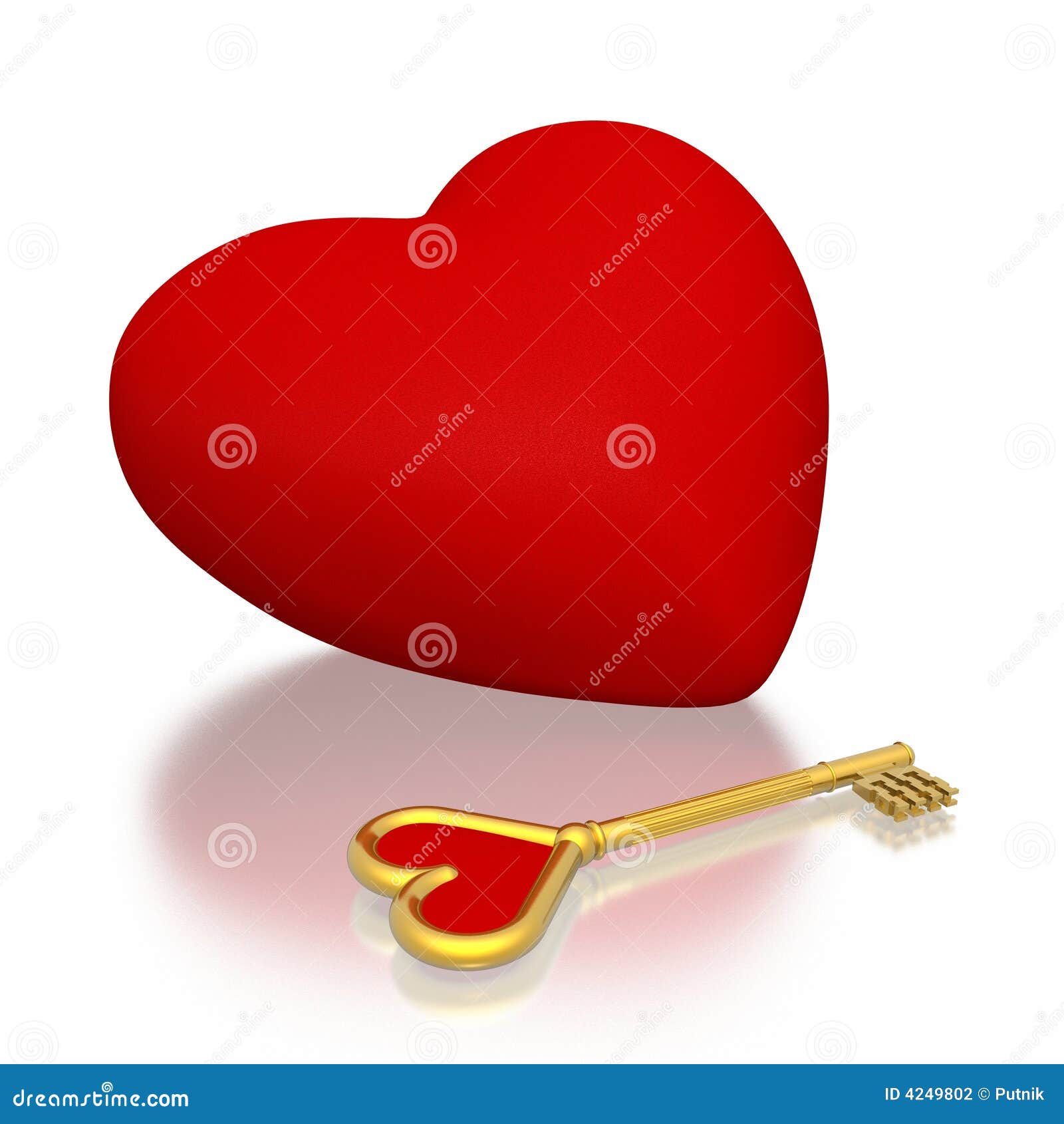Heart and key stock illustration. Illustration of bronze - 4249802