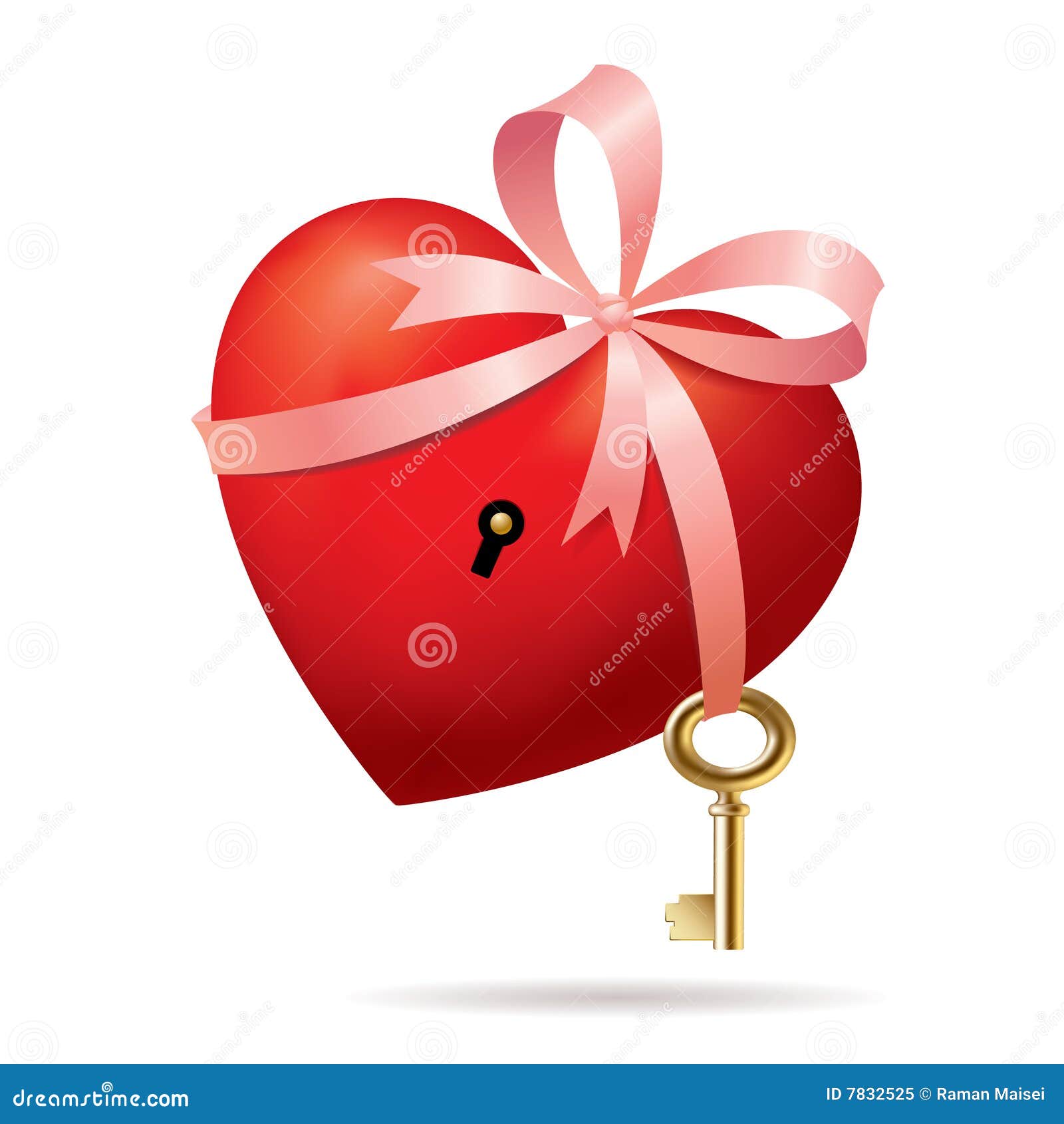 Heart with a key stock vector. Illustration of greeting - 7832525