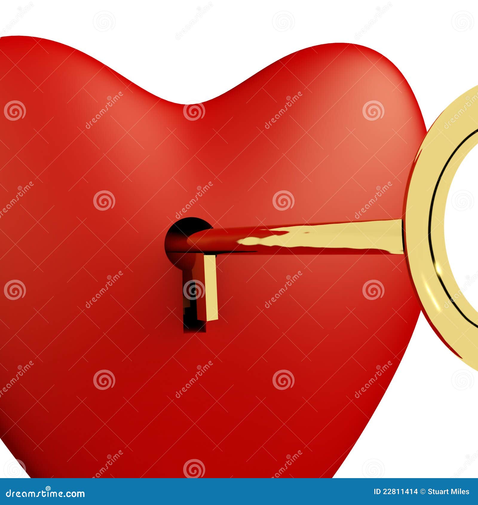 Heart with Key Close Up Showing Love Stock Illustration - Illustration ...