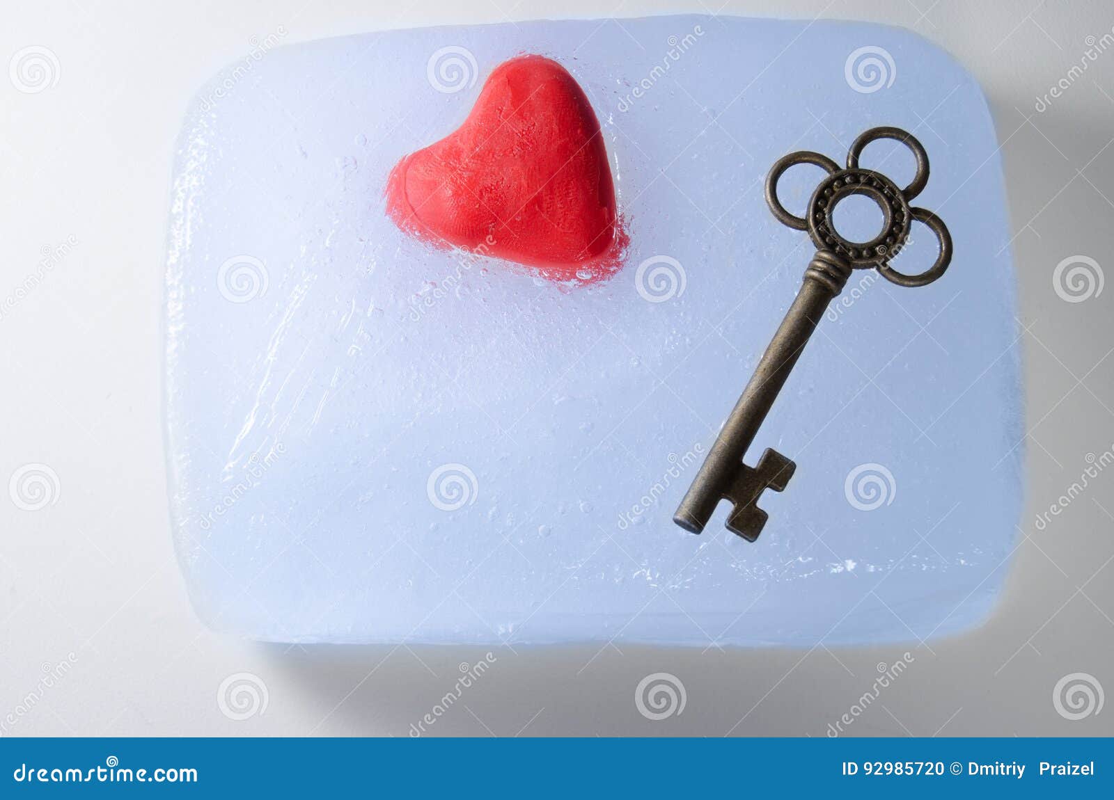 Heart and Key Frozen in the Ice Stock Photo - Image of love, freeze ...