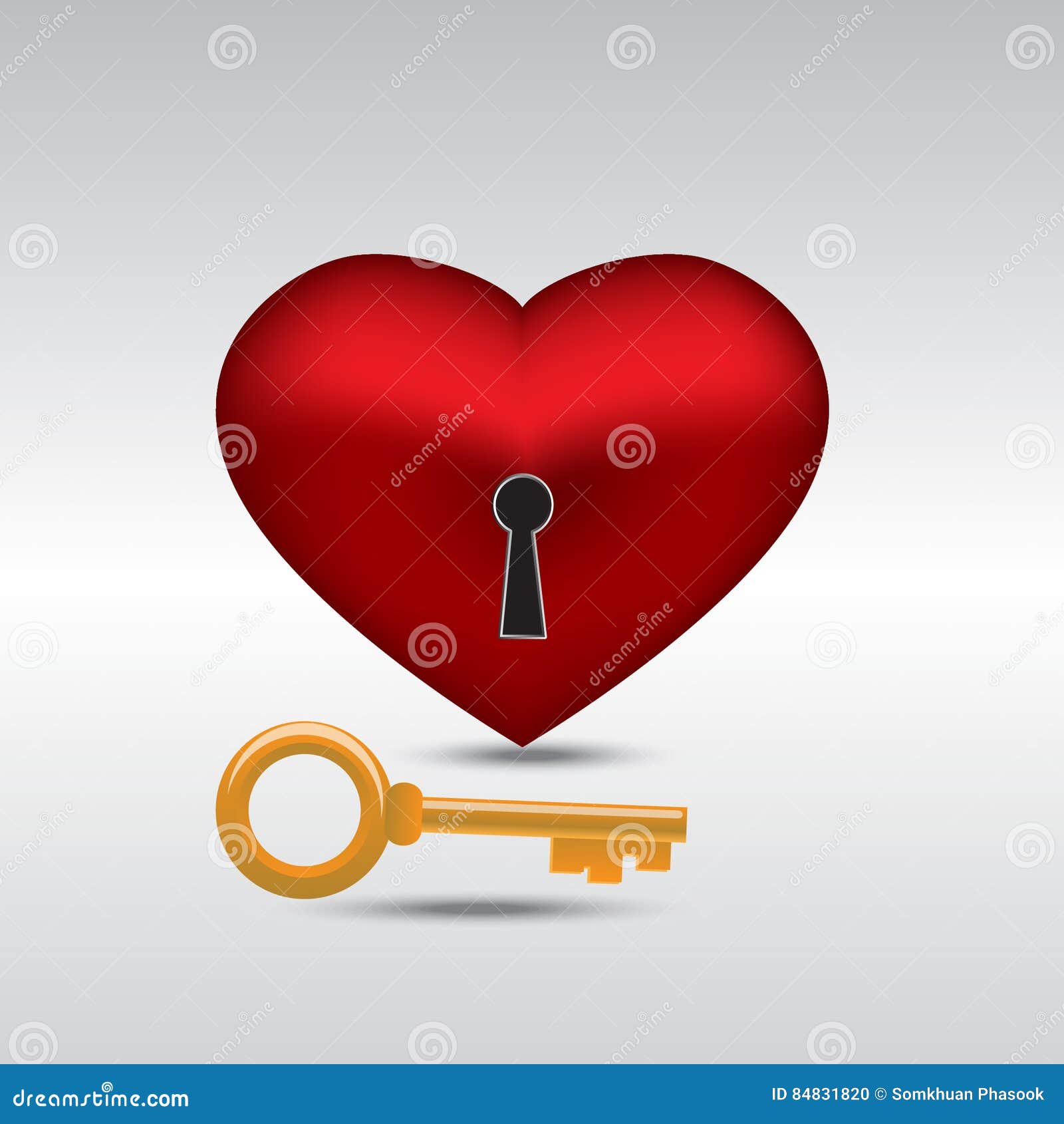 Heart Key stock vector. Illustration of bound, sticker - 84831820