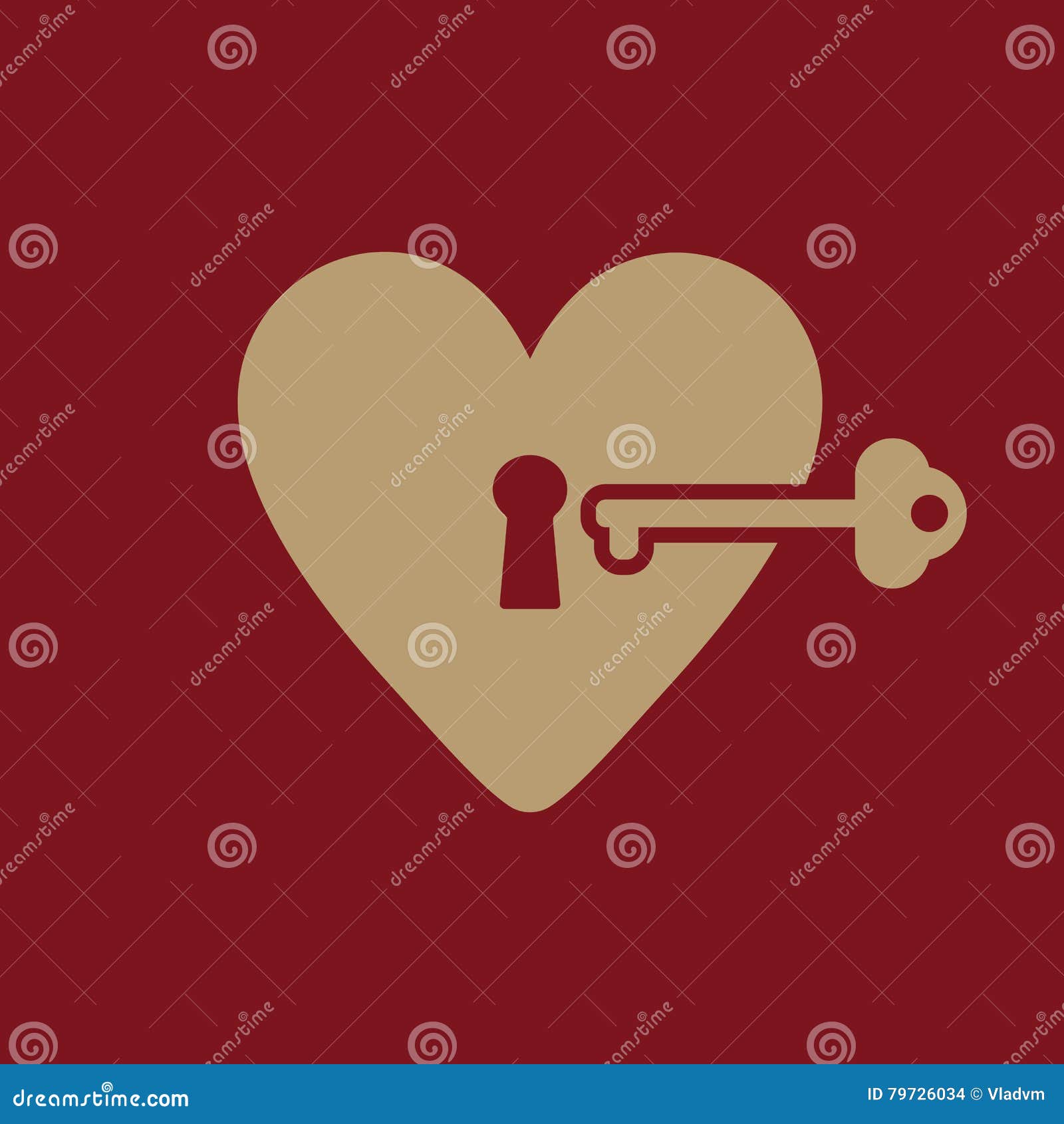The Heart and Key Icon. Heart and Key Symbol Stock Vector ...