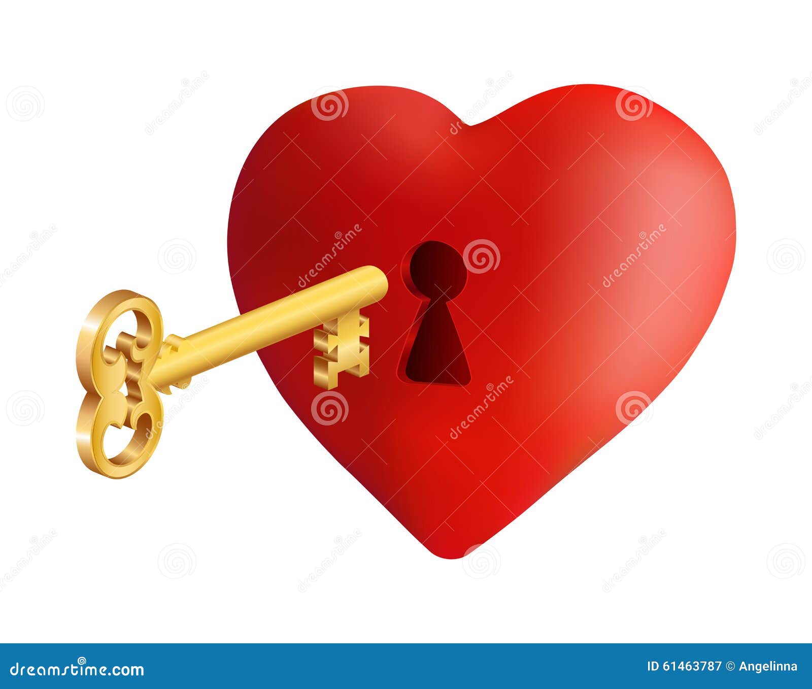Heart with key stock vector. Illustration of decoration - 61463787