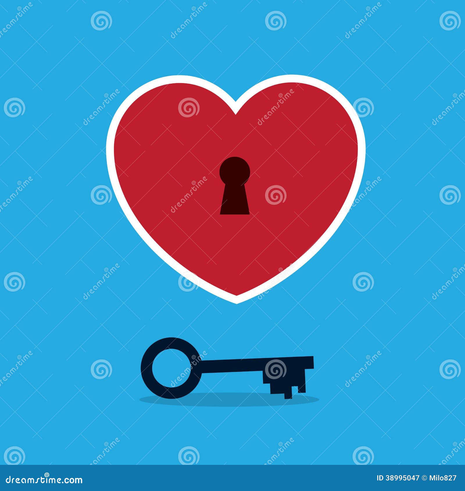 Heart with Key stock vector. Illustration of romance - 38995047