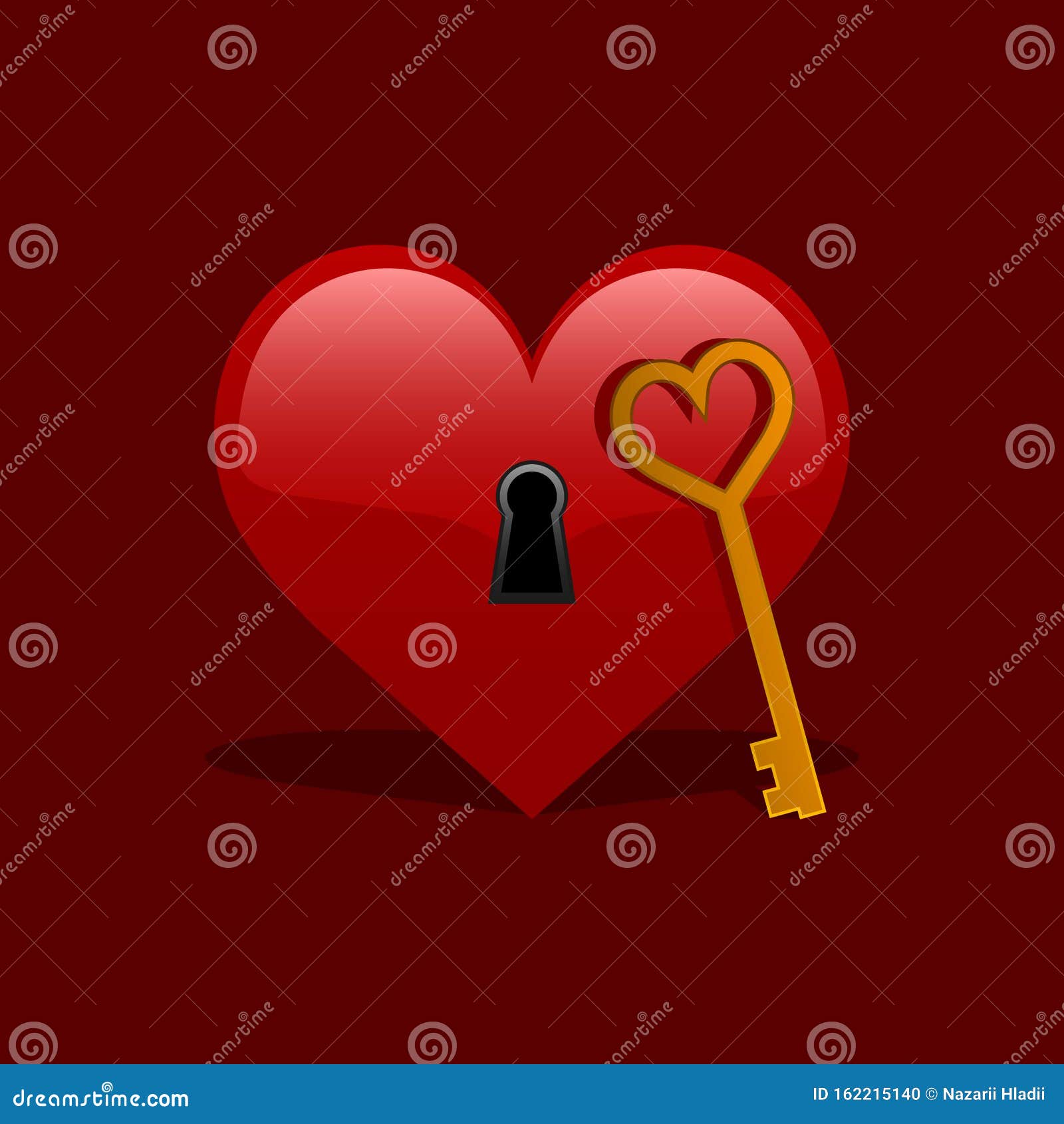Heart and Key. Lock Koncept. Vector Illustration. Stock Vector ...