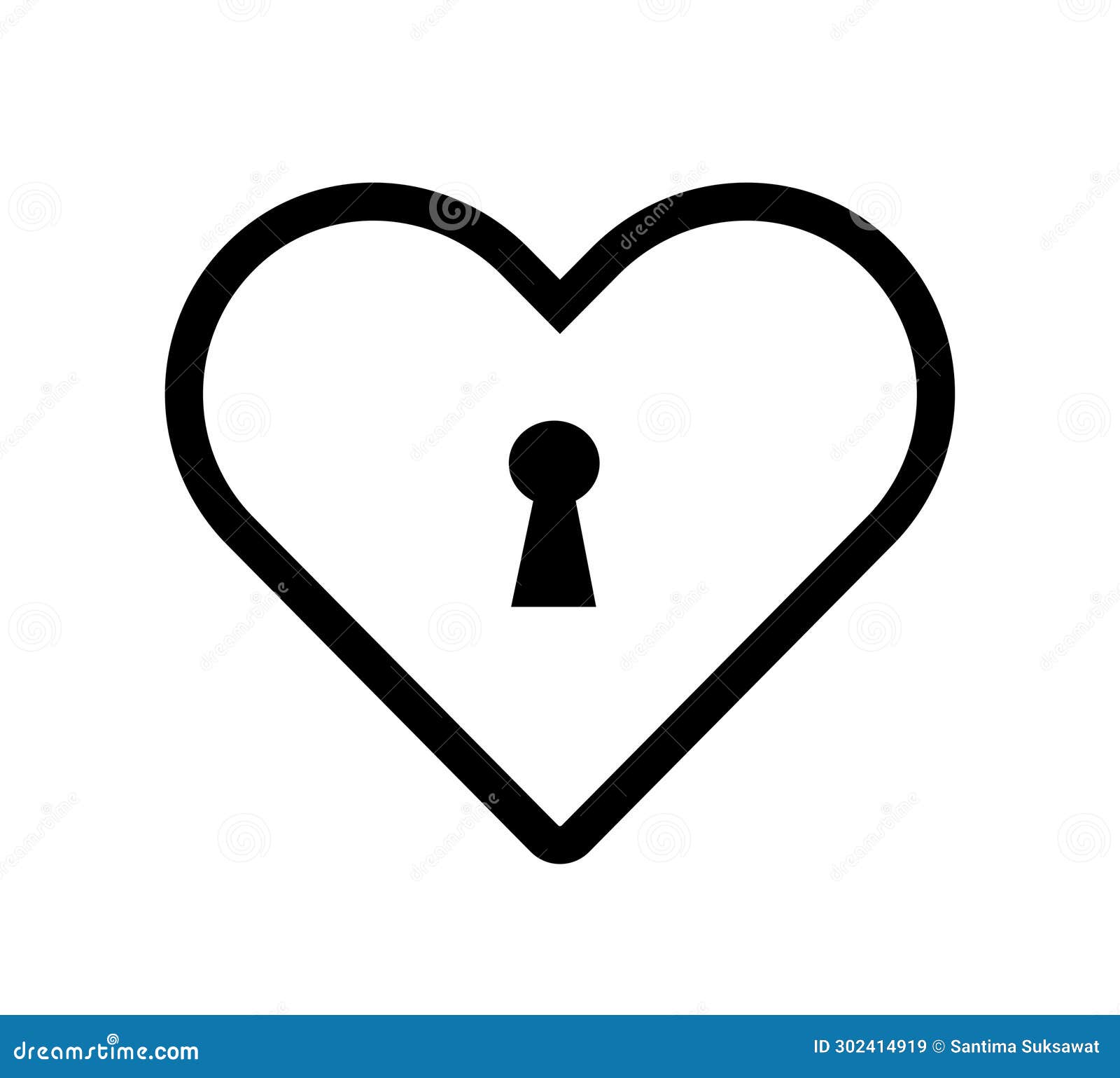 Heart with Keyhole Vector Illustration Stock Vector - Illustration of ...