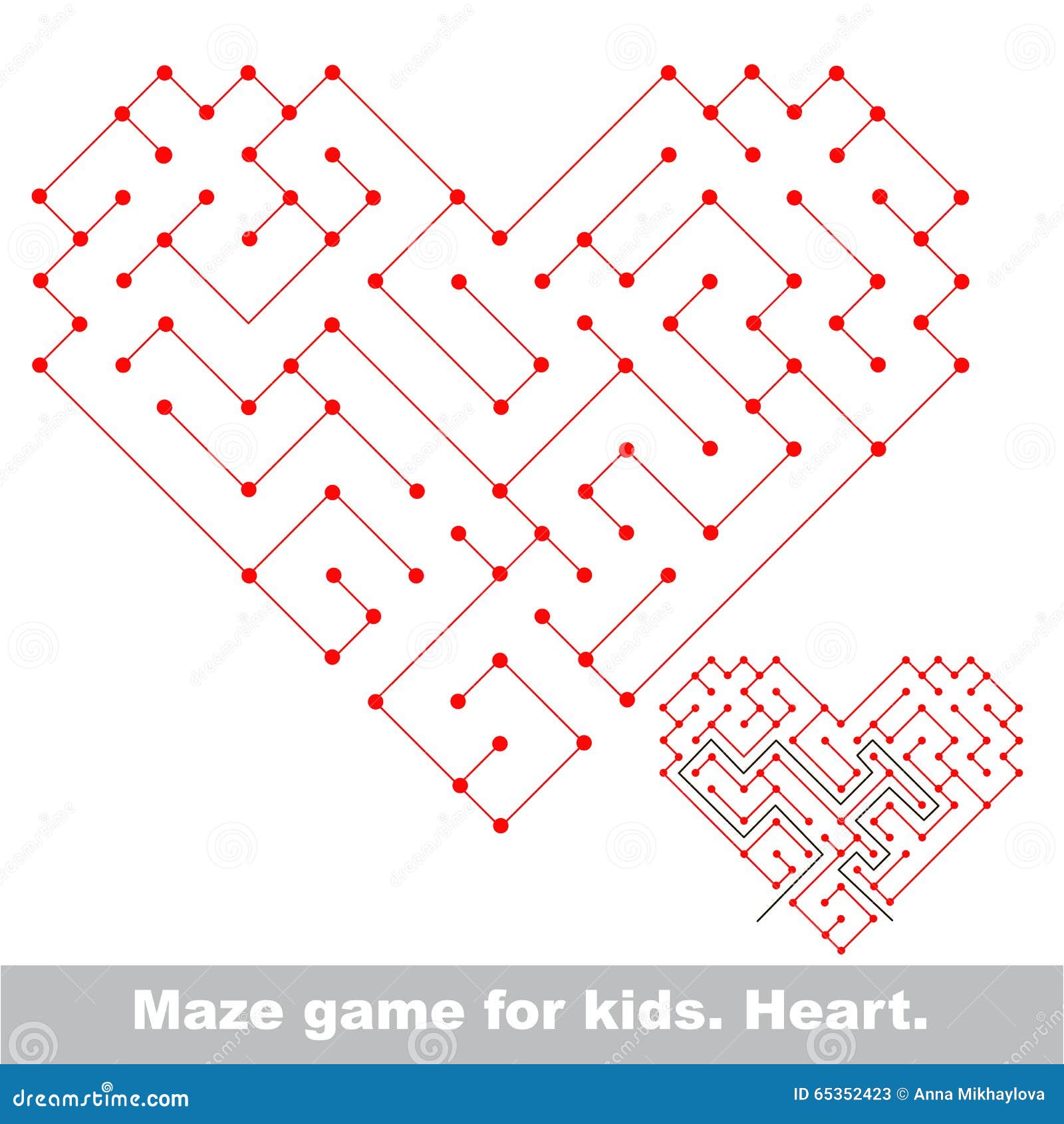 Heart - Kid Maze Game. Search the Way. Stock Vector - Illustration of ...