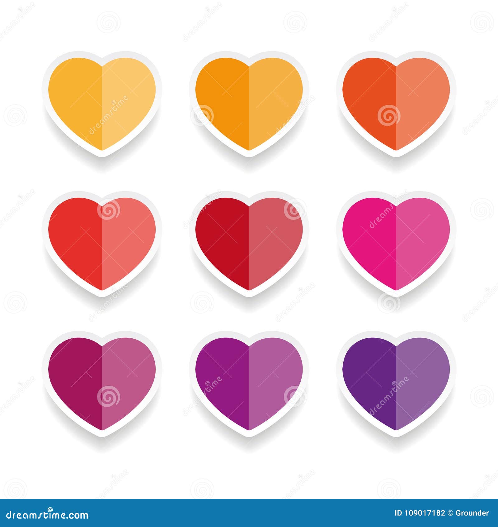 Heart label sticker set stock vector. Illustration of hearts - 109017182