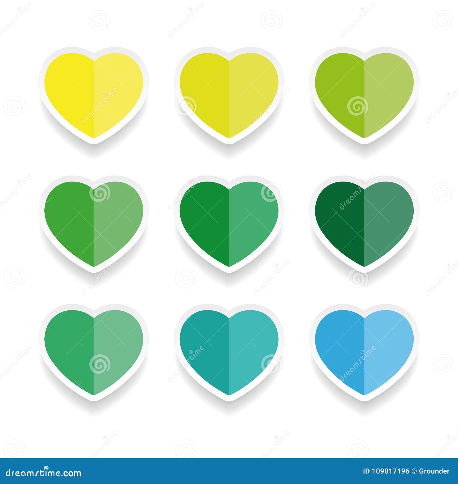 Heart label sticker set stock vector. Illustration of romance - 109017196
