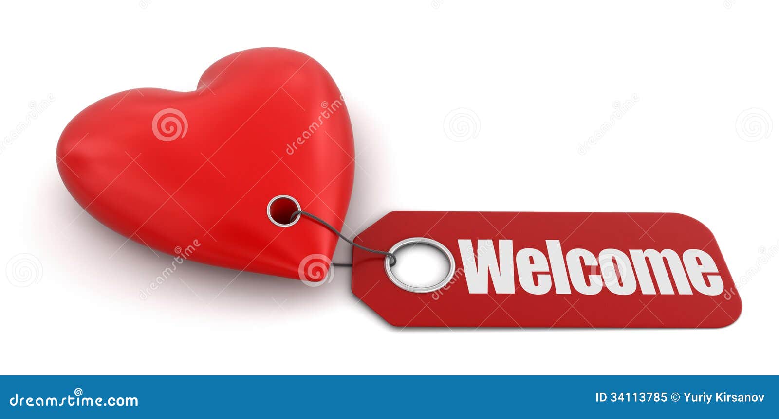 Heart with Label Welcome (clipping Path Included) Stock Illustration ...