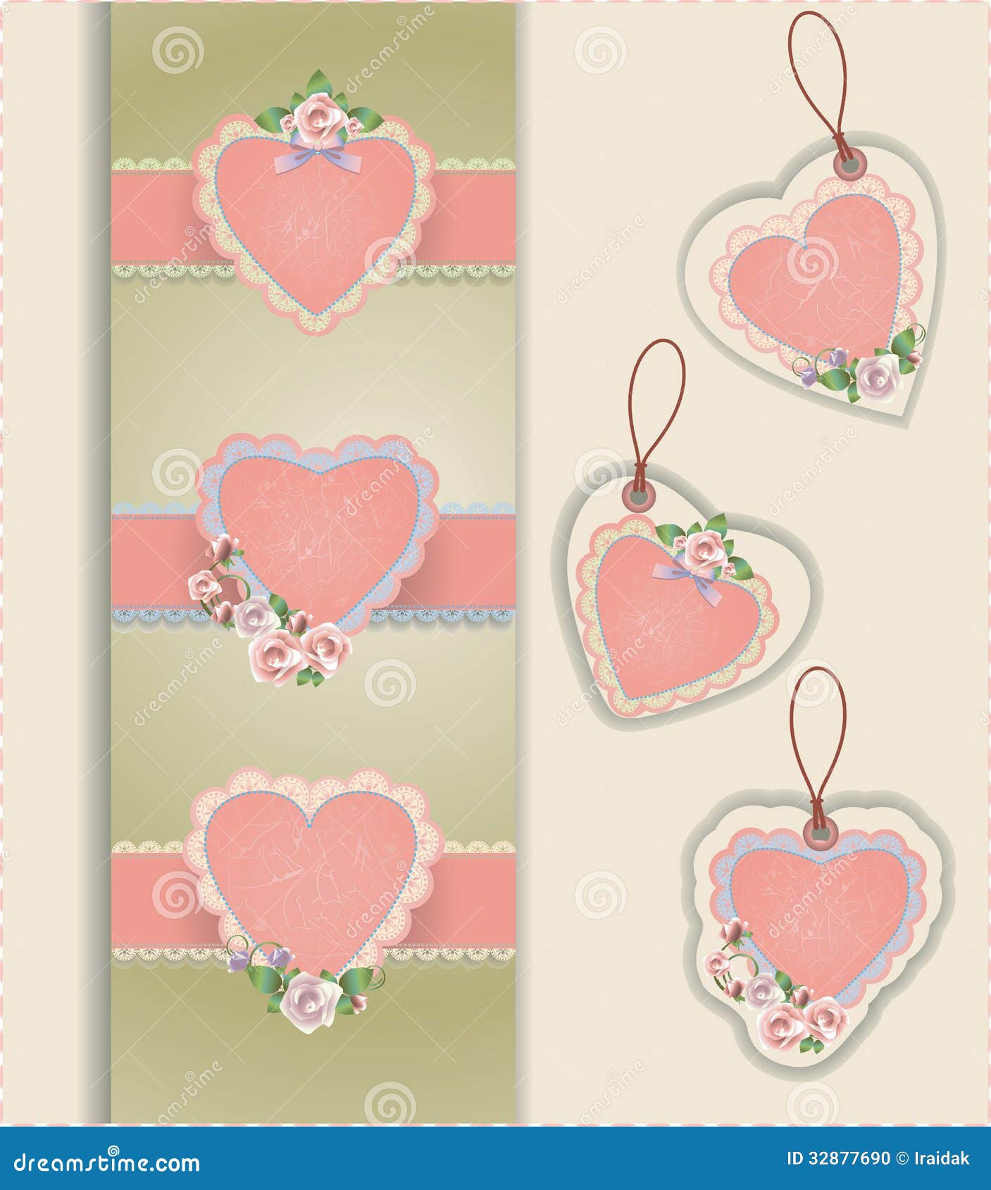 Heart Labels stock vector. Illustration of element, collection - 32877690