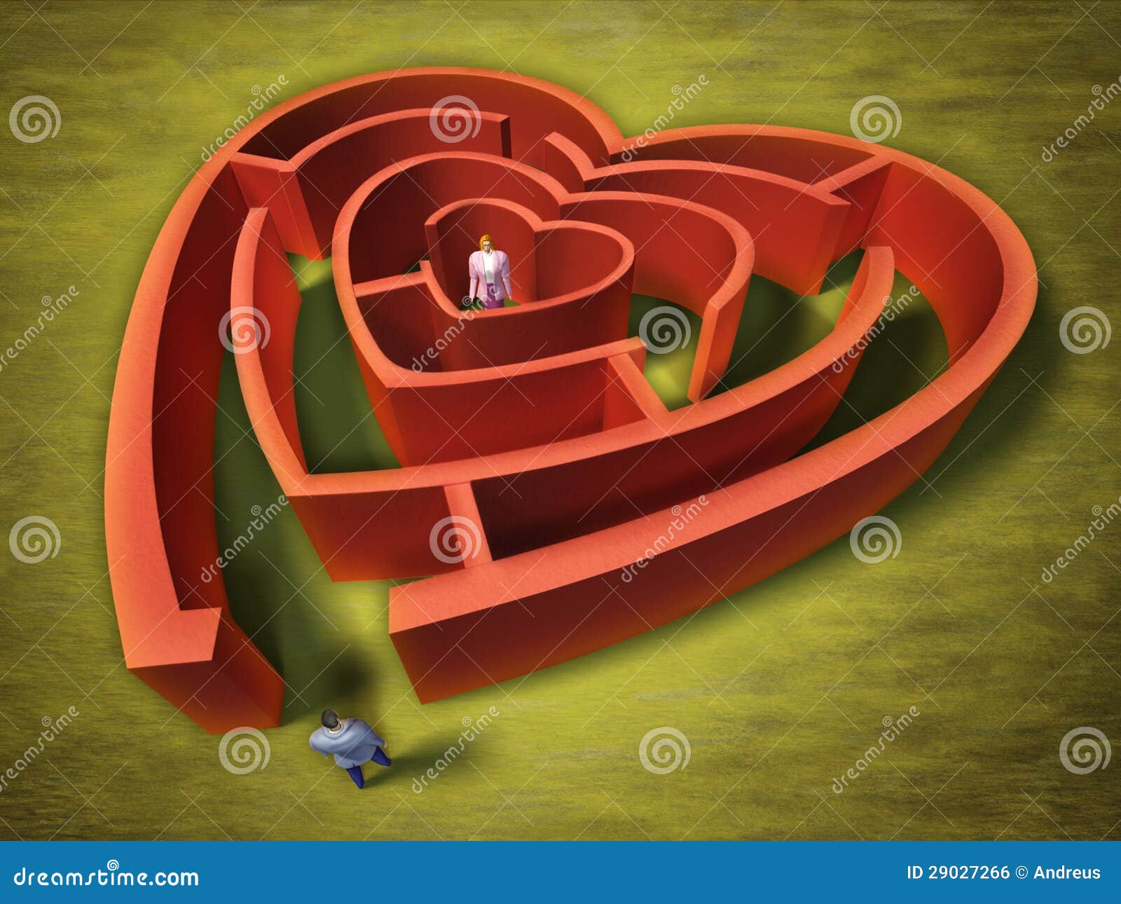 Heart labyrinth stock illustration. Illustration of path - 29027266